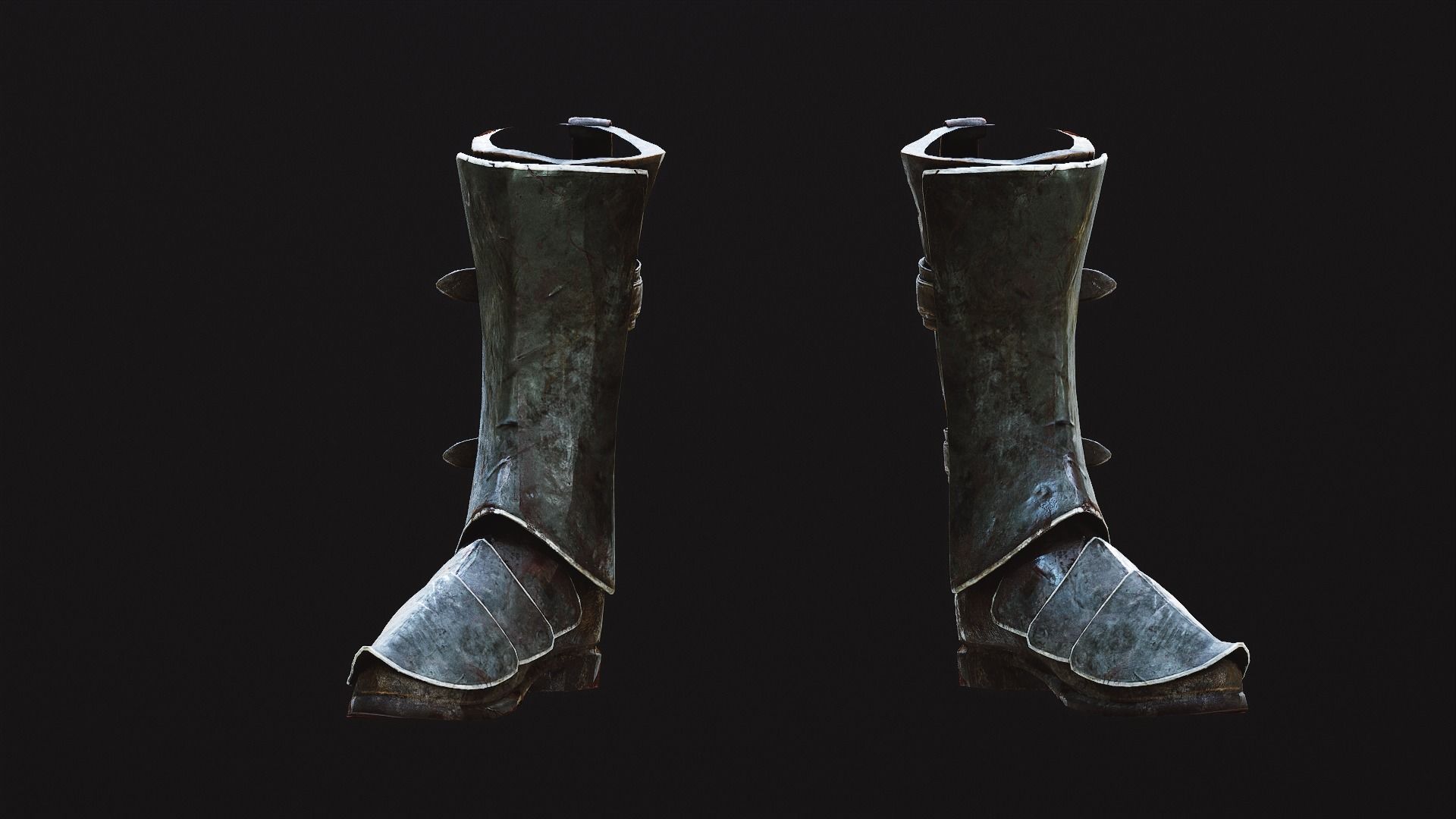 3D model Medival Armored Boots VR / AR / low-poly | CGTrader