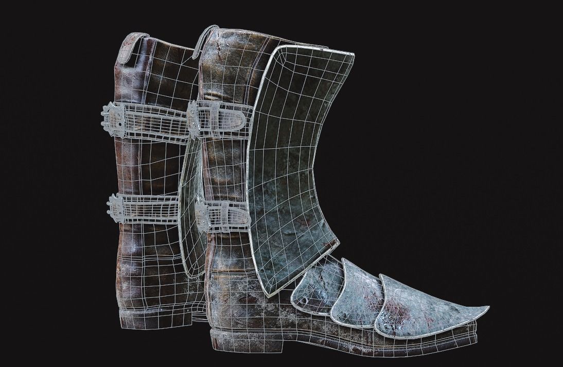 3D model Medival Armored Boots VR / AR / low-poly | CGTrader