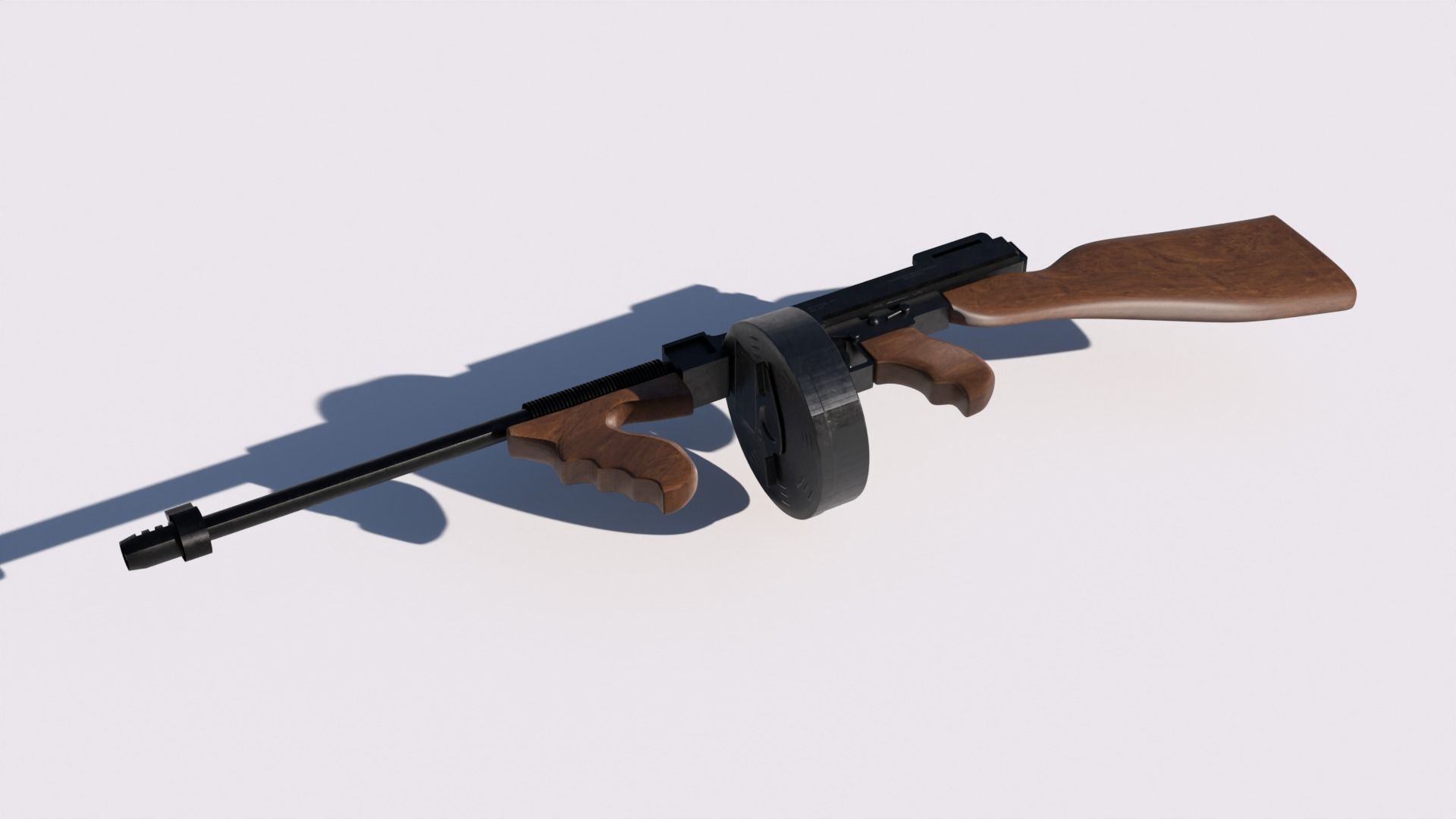 3D model low poly thompson gun VR / AR / low-poly | CGTrader