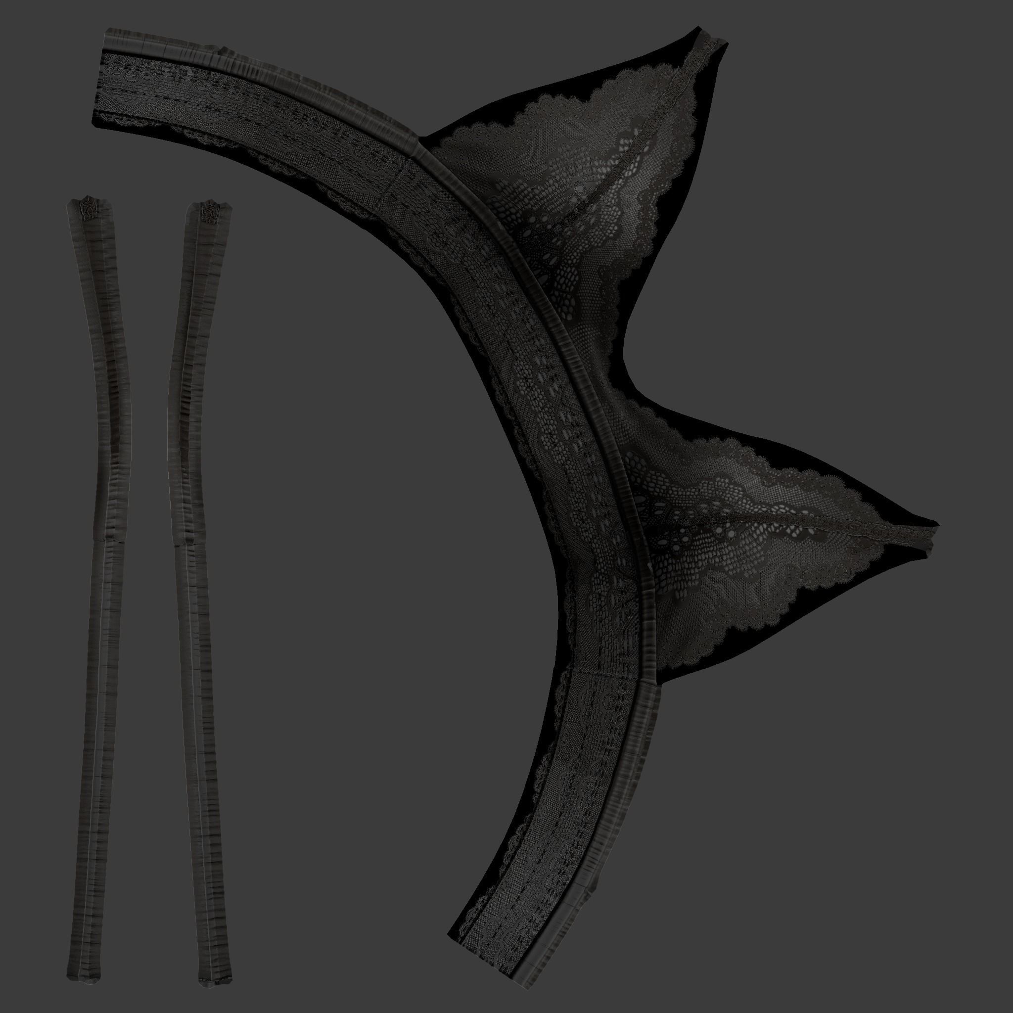 3D model Red Lace Bralet Top VR / AR / low-poly | CGTrader