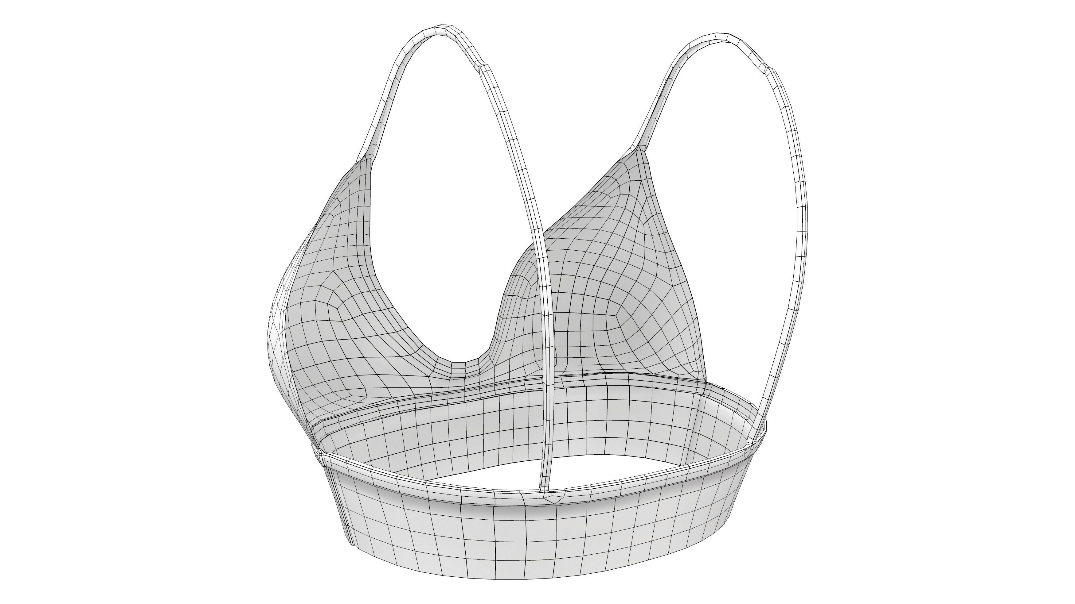 3D model Red Lace Bralet Top VR / AR / low-poly | CGTrader