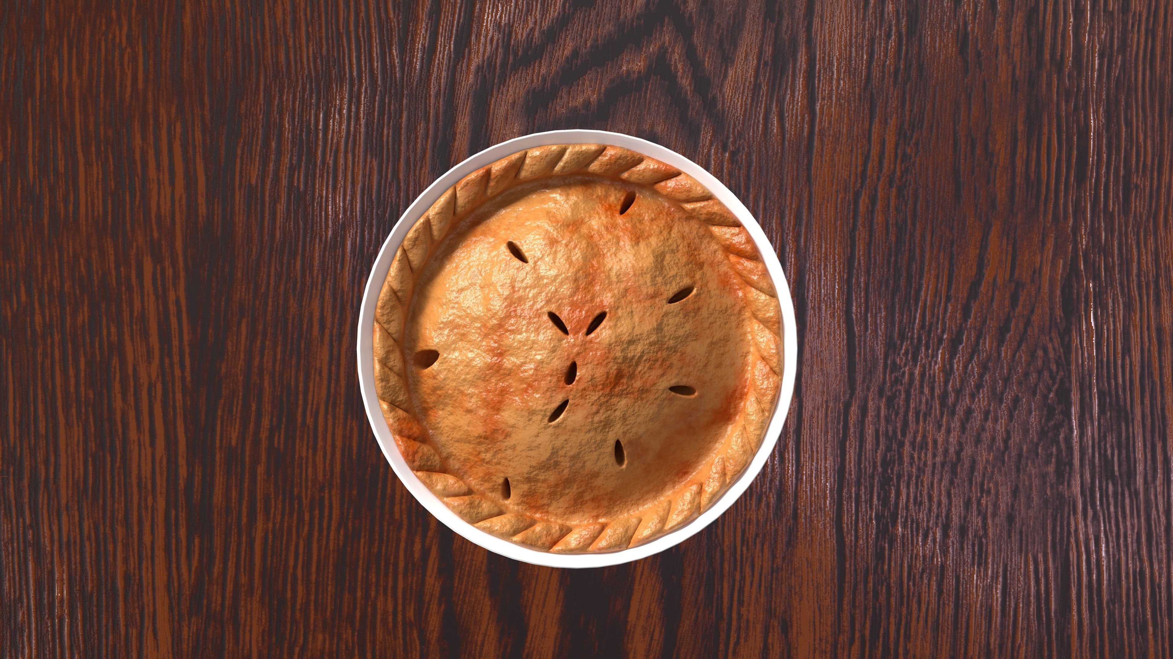 3D model pie 3d model apple on wooden table VR / AR / low-poly | CGTrader