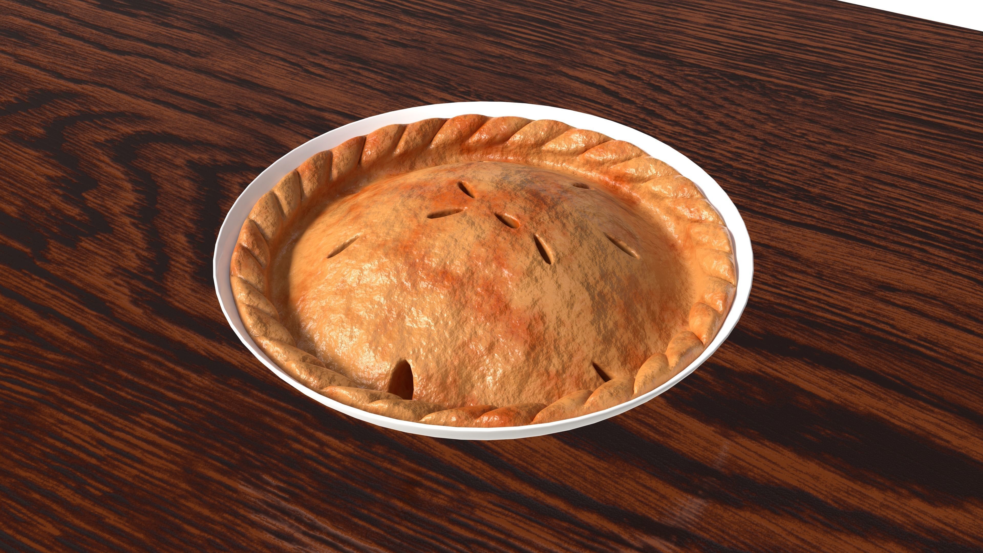 3D model pie 3d model apple on wooden table VR / AR / low-poly | CGTrader