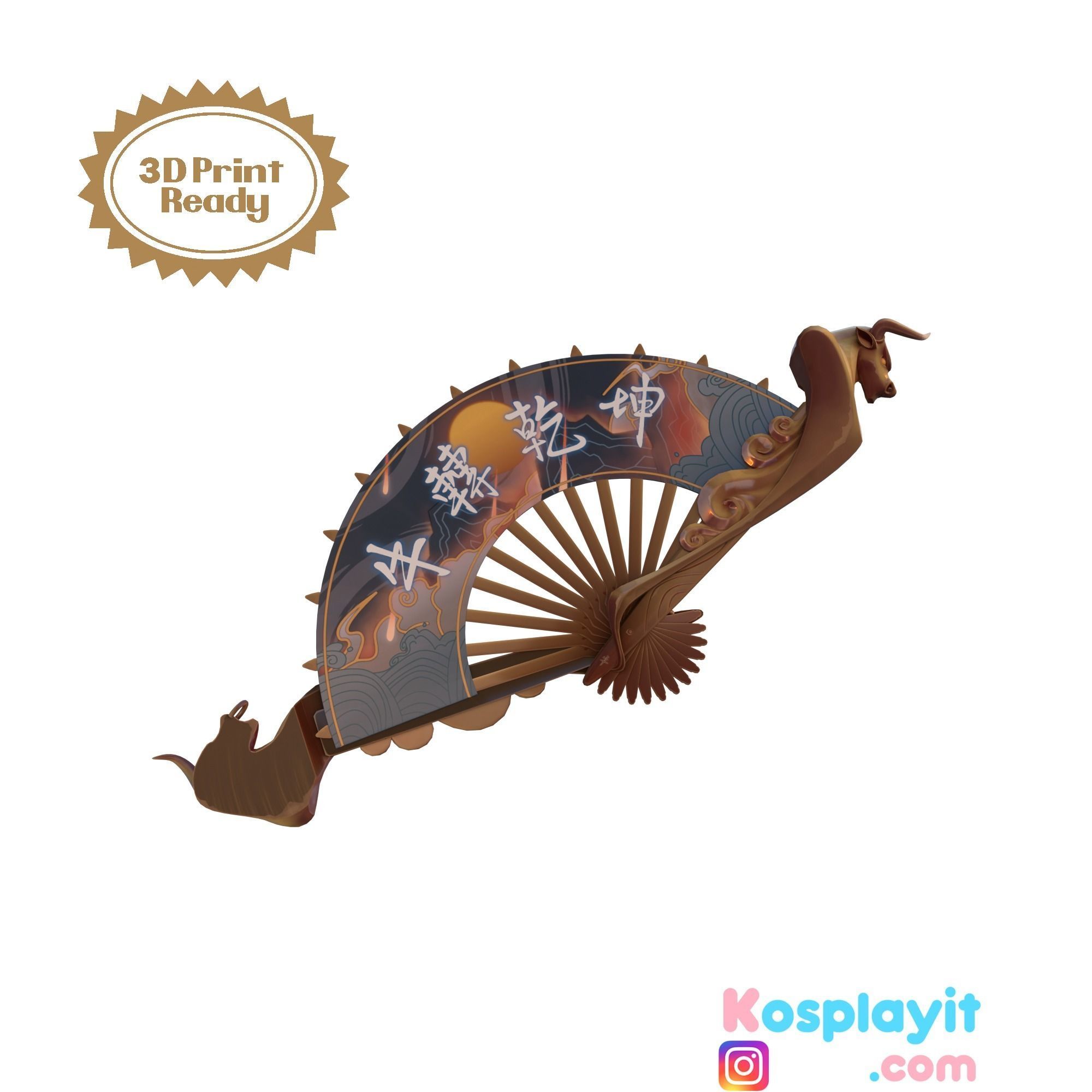 Celestial Fan 3D Model - Professionally Designed - Fan Knife 3D model ...