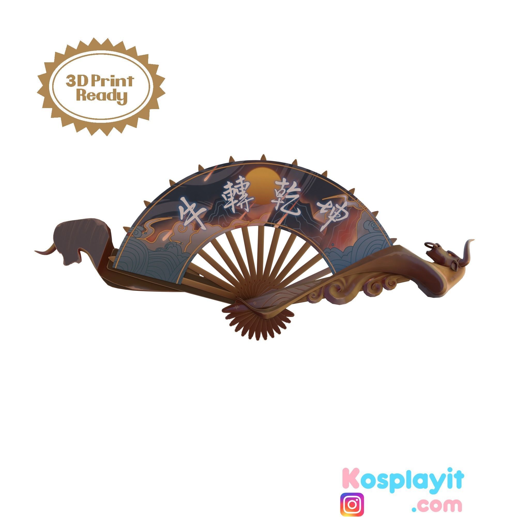 Celestial Fan 3D Model - Professionally Designed - Fan Knife 3D model ...