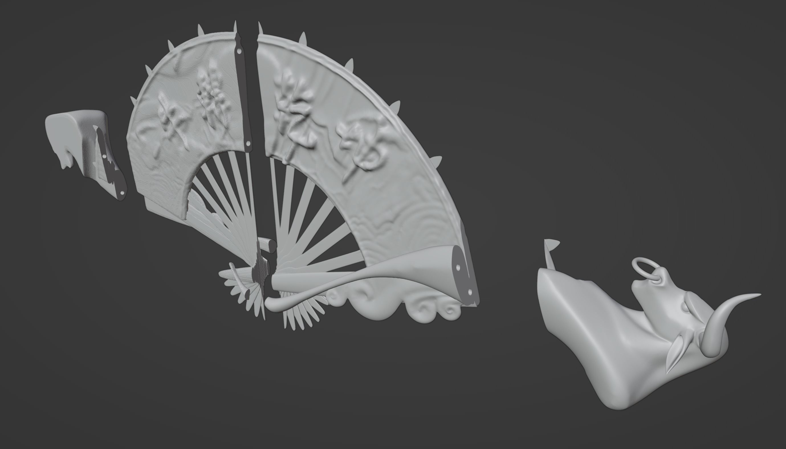 Celestial Fan 3D Model - Professionally Designed - Fan Knife 3D model ...