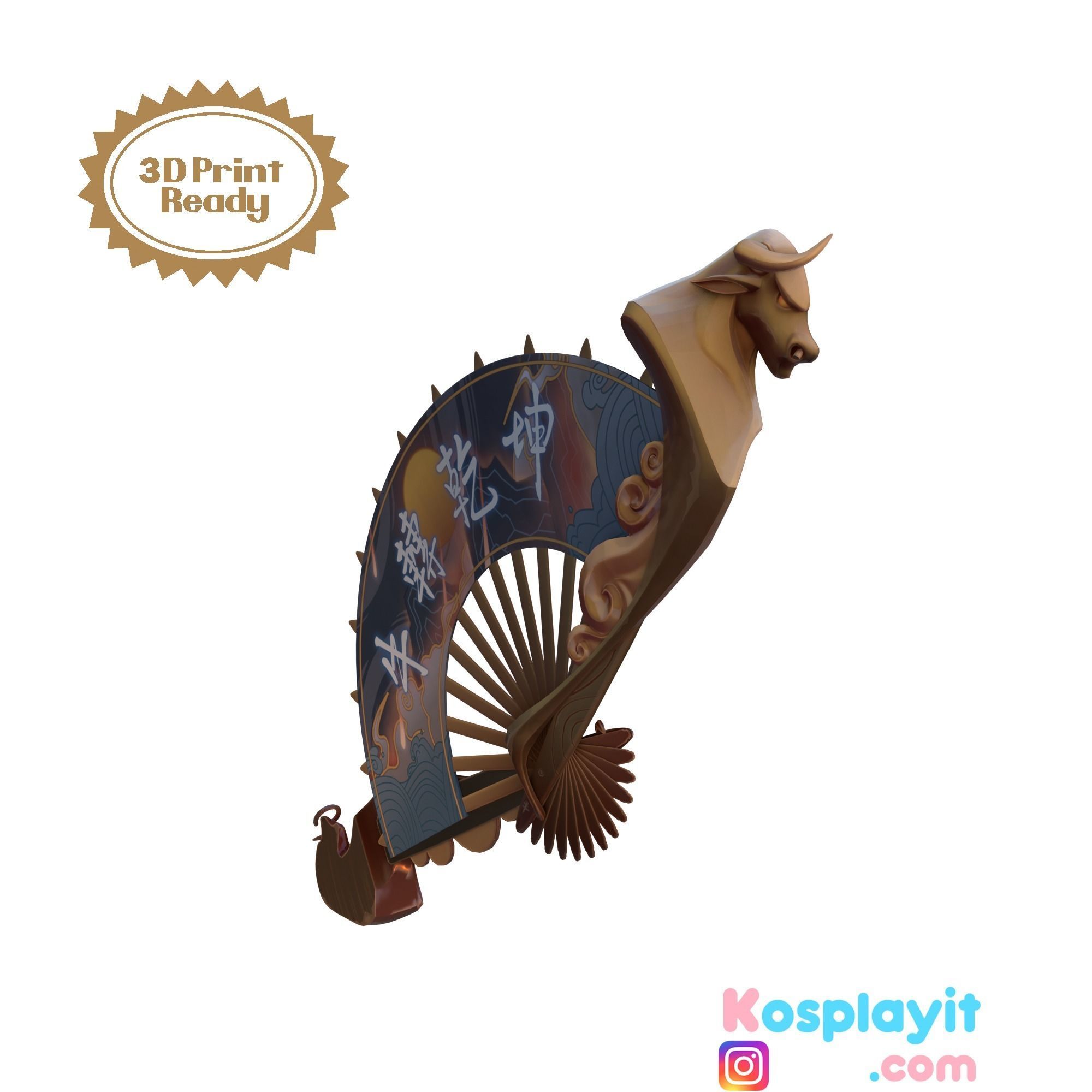 Celestial Fan 3D Model - Professionally Designed - Fan Knife 3D model ...