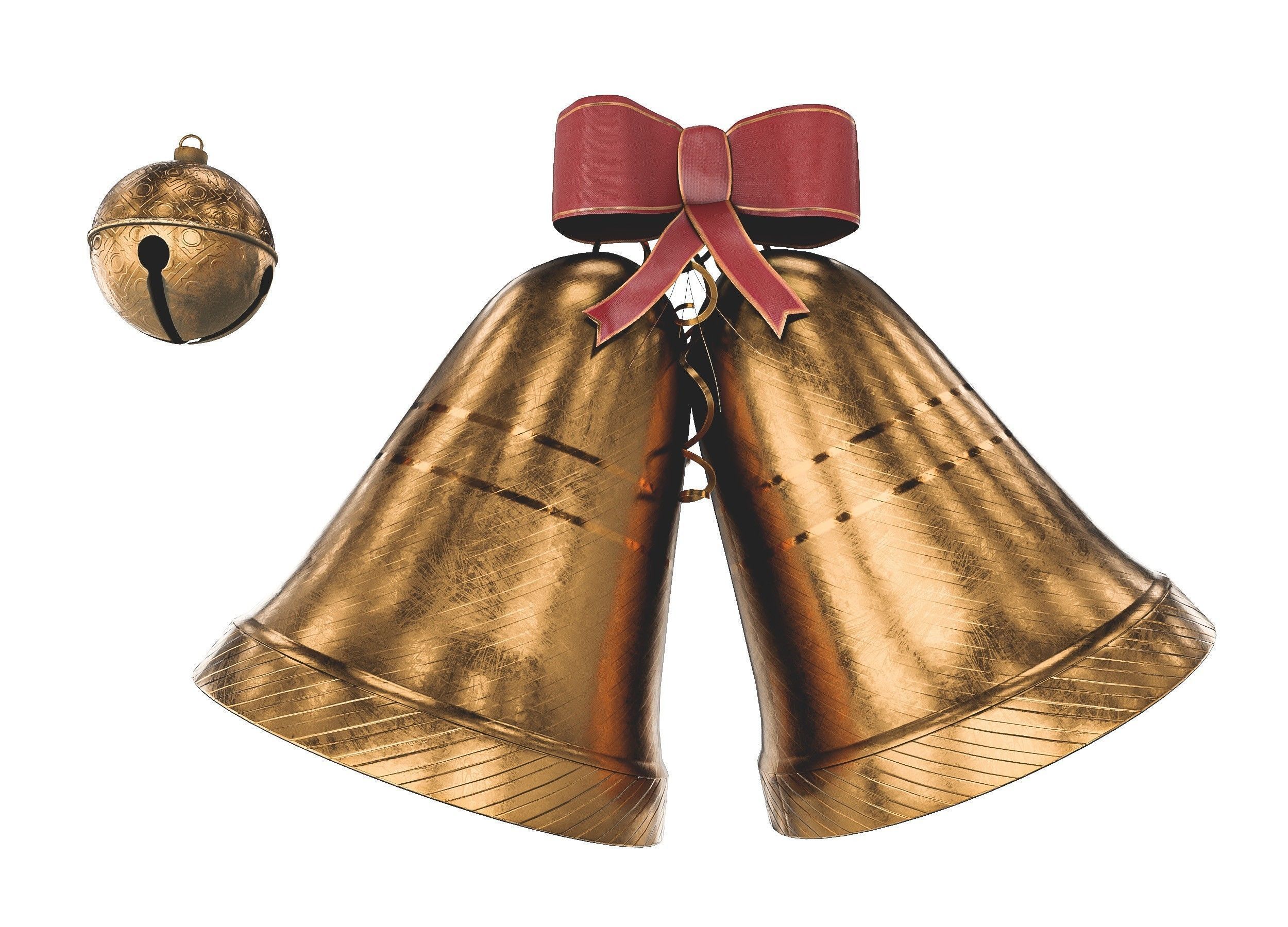3D model Christmas Bell And Jingle Bell VR / AR / low-poly | CGTrader