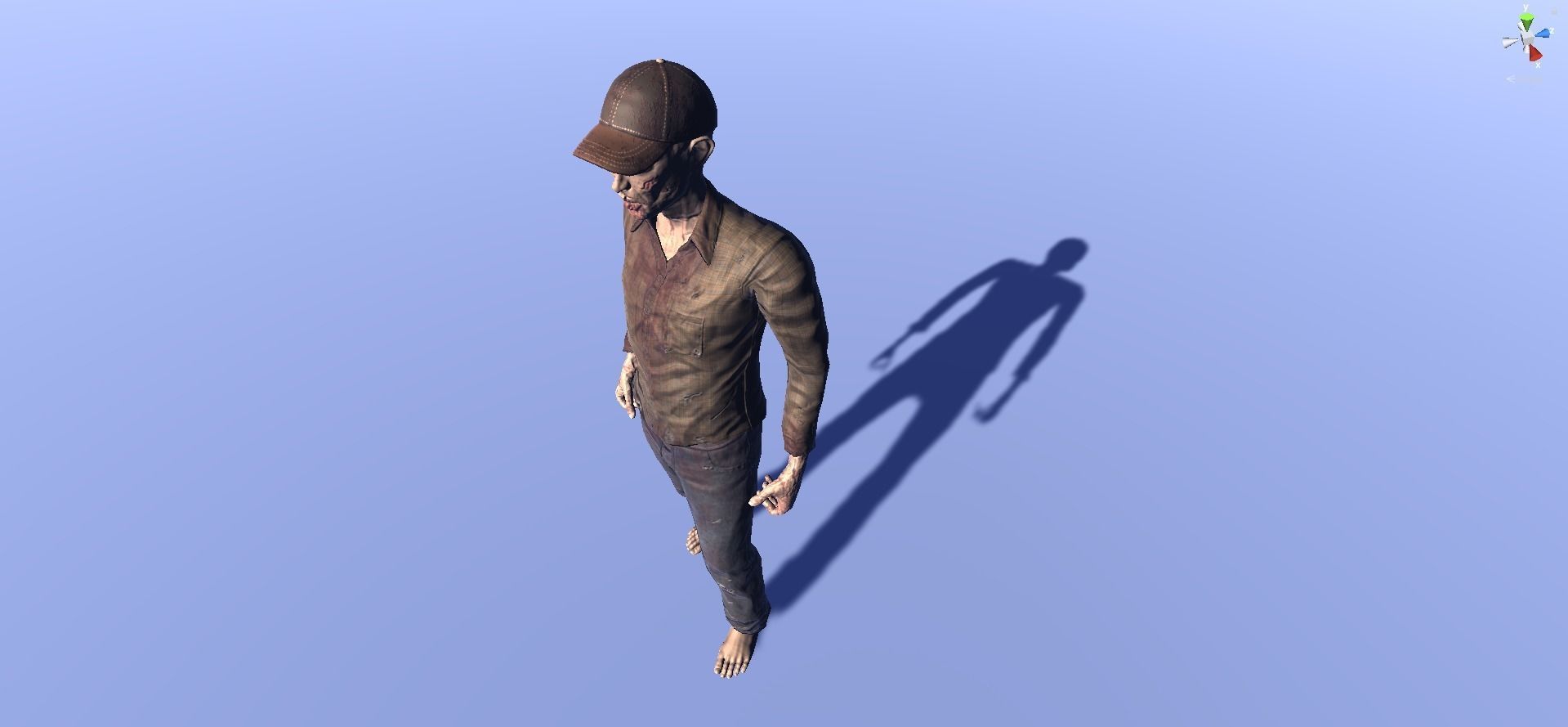 3D model Zombie - animated rigged Zombie Male in Cap VR / AR / low-poly ...