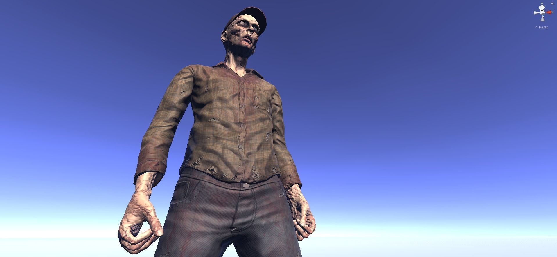 3D model Zombie - animated rigged Zombie Male in Cap VR / AR / low-poly ...