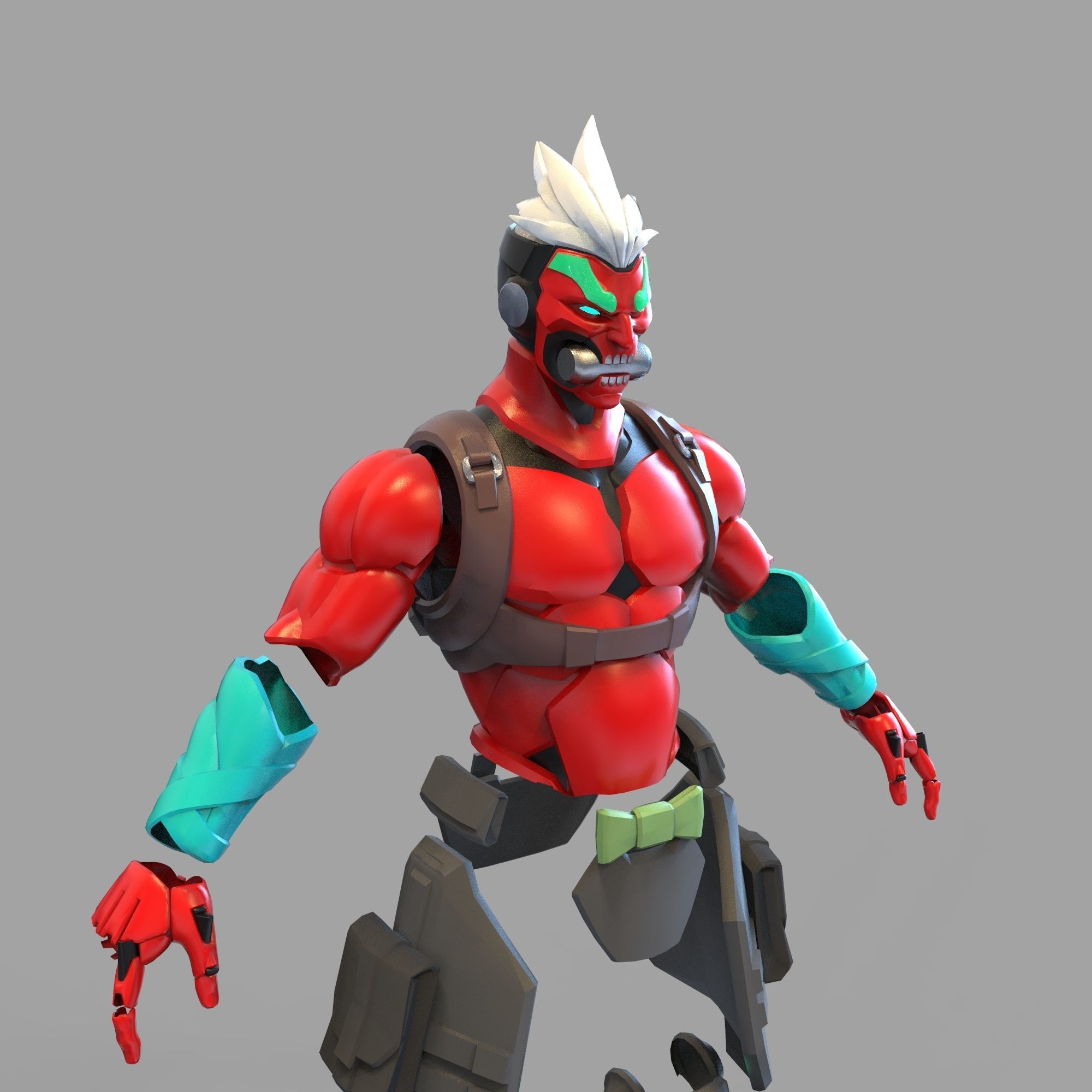 Genji Cyber Demon Overwatch 2 Wearable Armor with 4 Masks 3D model 3D ...