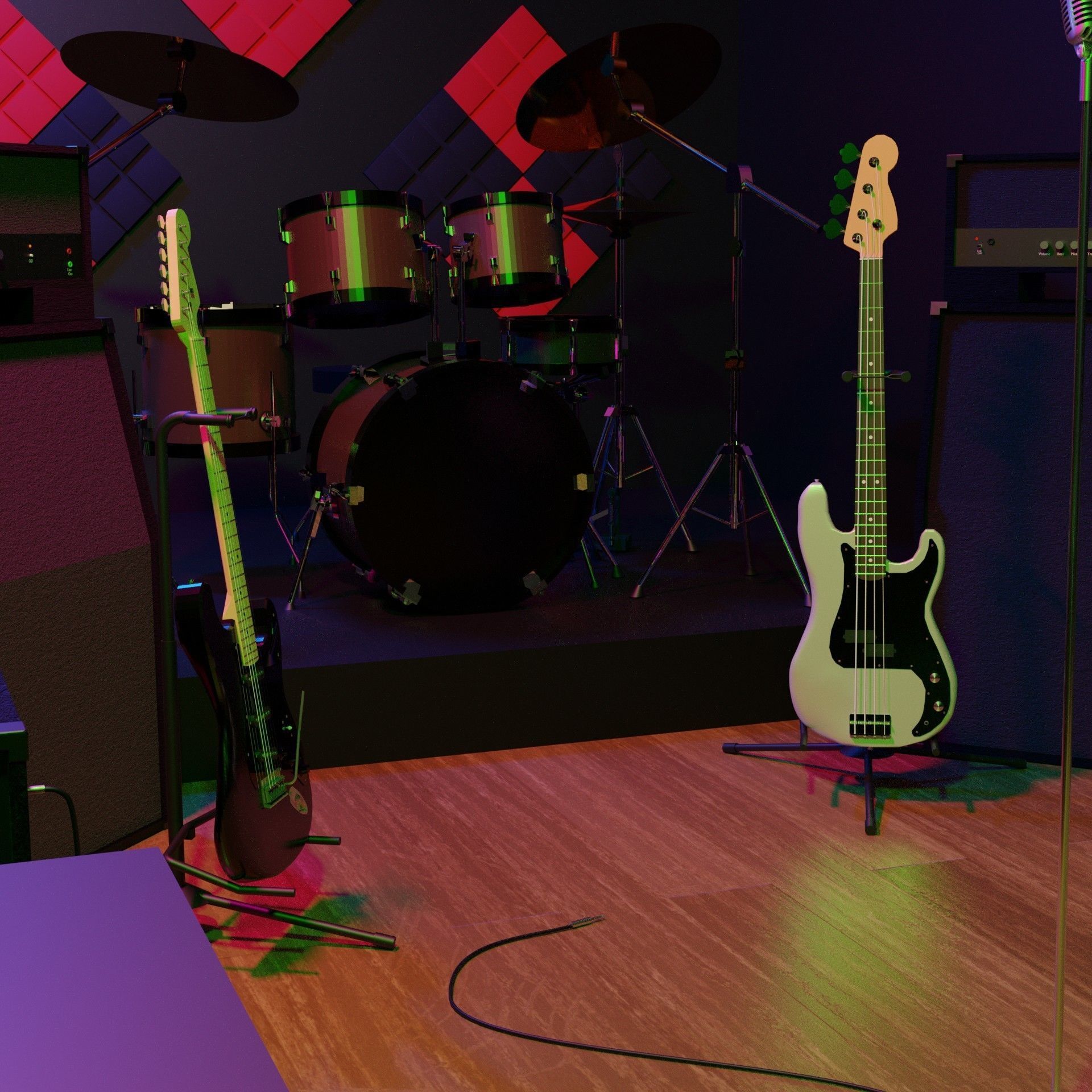 Jamming studio 3D model | CGTrader