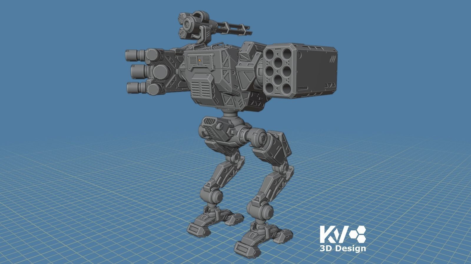 KV-Mecha-001 armoured robot with gun 3D model 3D printable | CGTrader