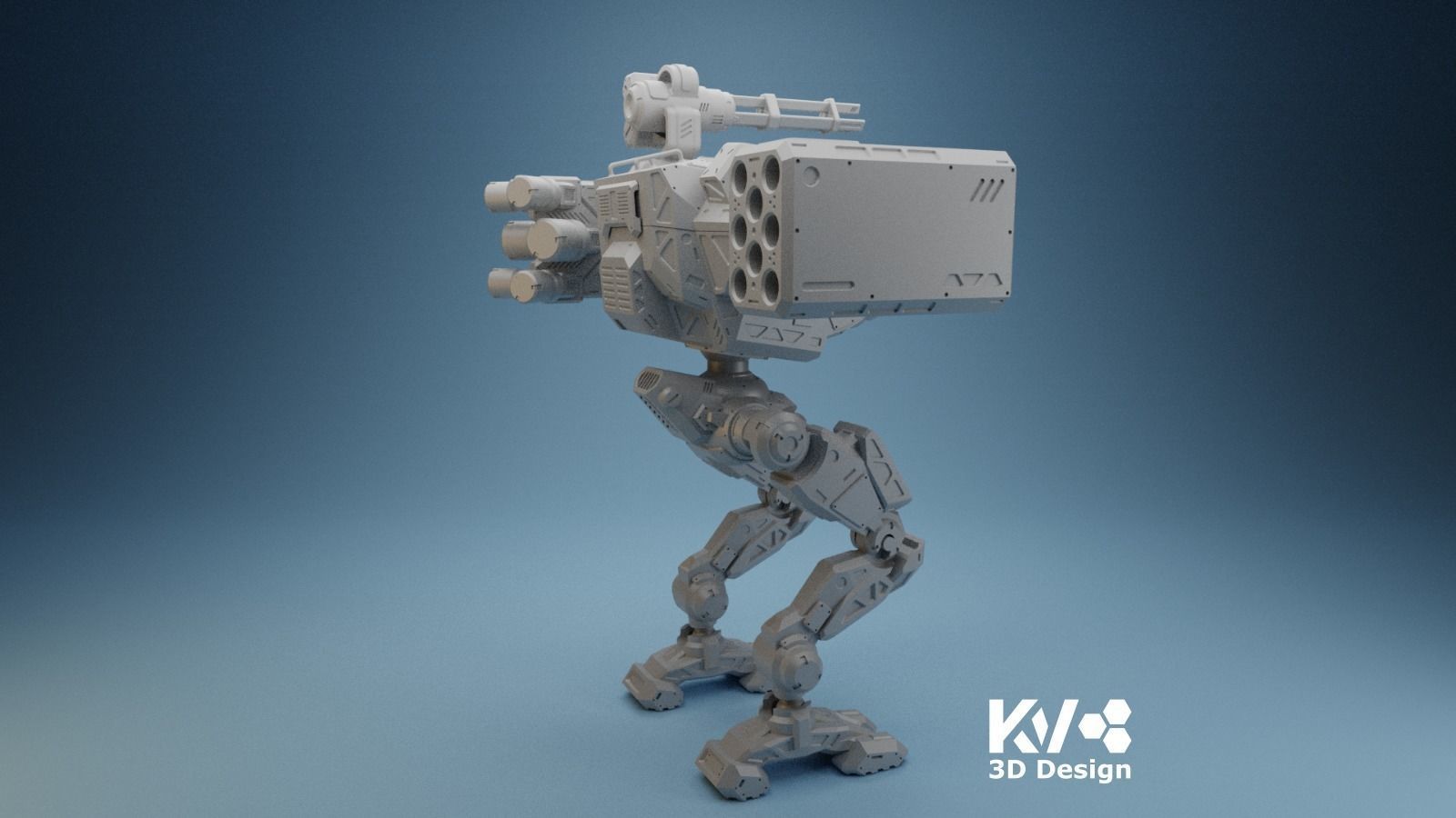 KV-Mecha-001 armoured robot with gun 3D model 3D printable | CGTrader