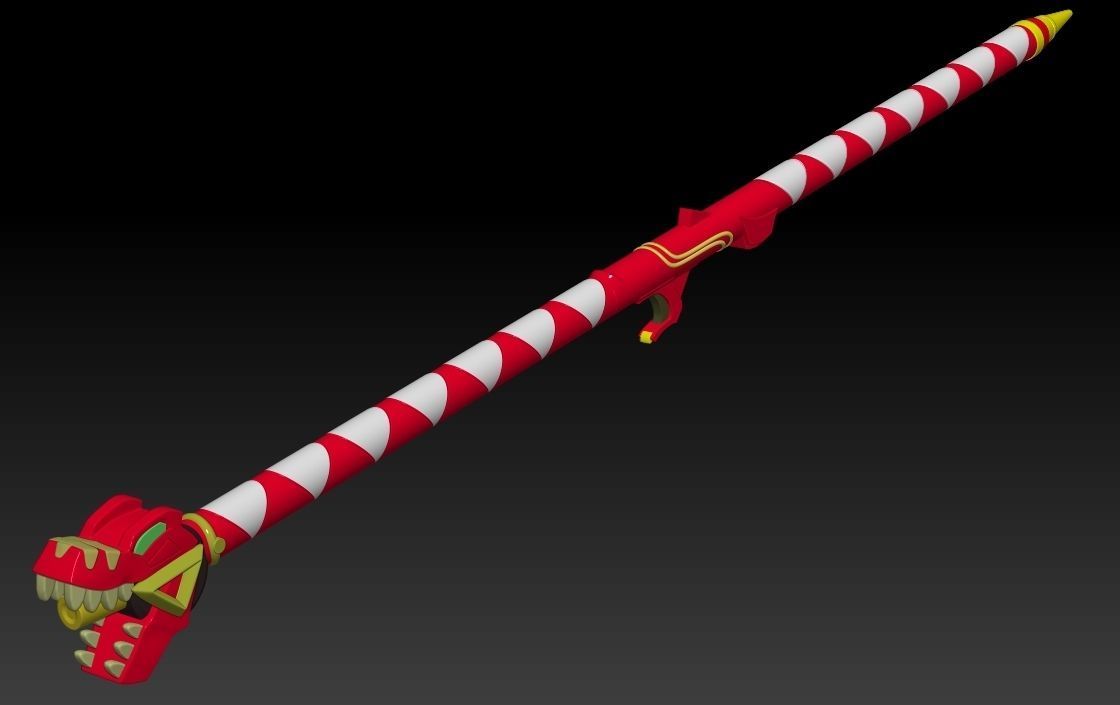 POWER RANGERS DINO THUNDER TYRANNO STAFF ROD 3D model 3D printable ...