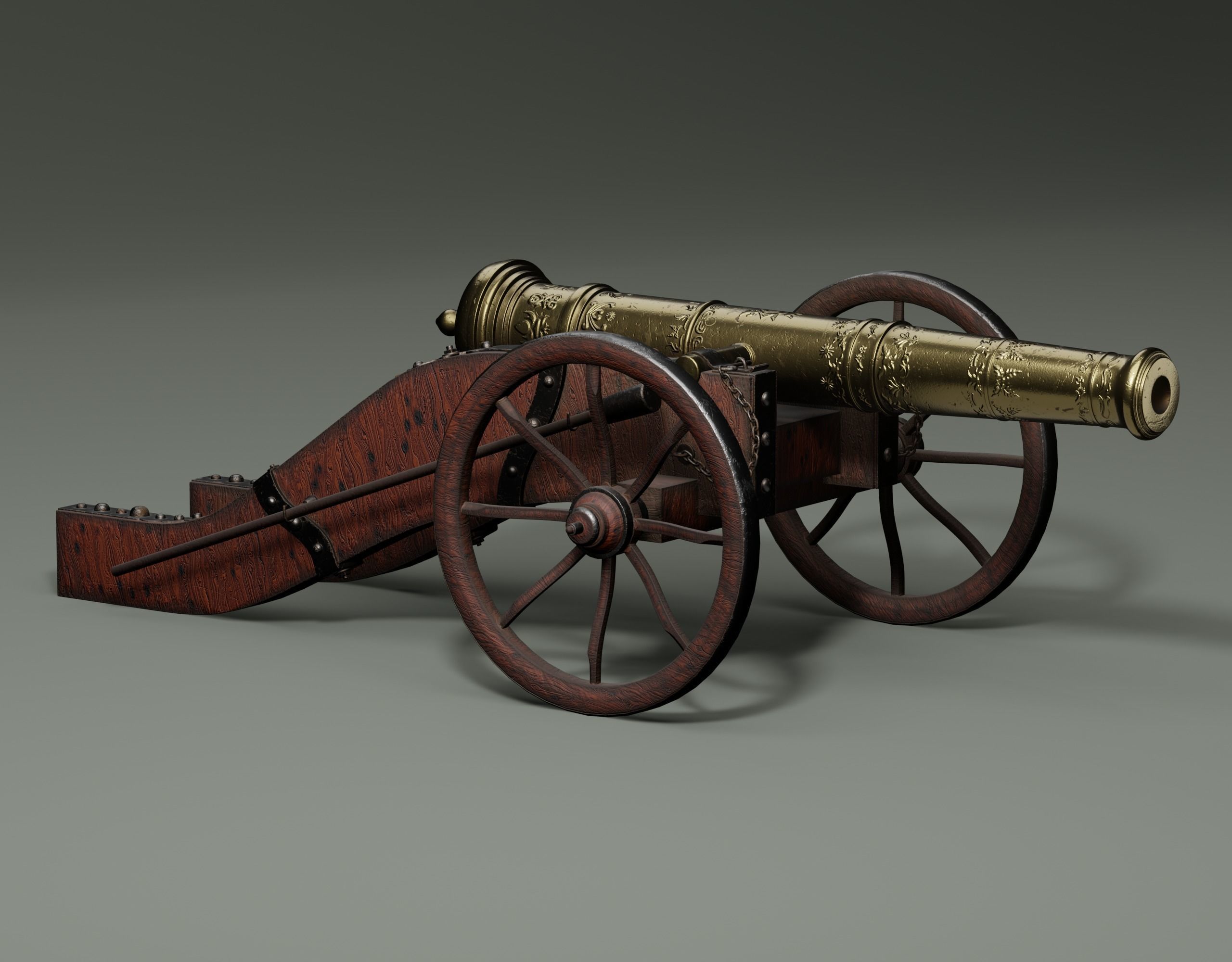 Old French artillery cannon 18 senchury 3D model | CGTrader
