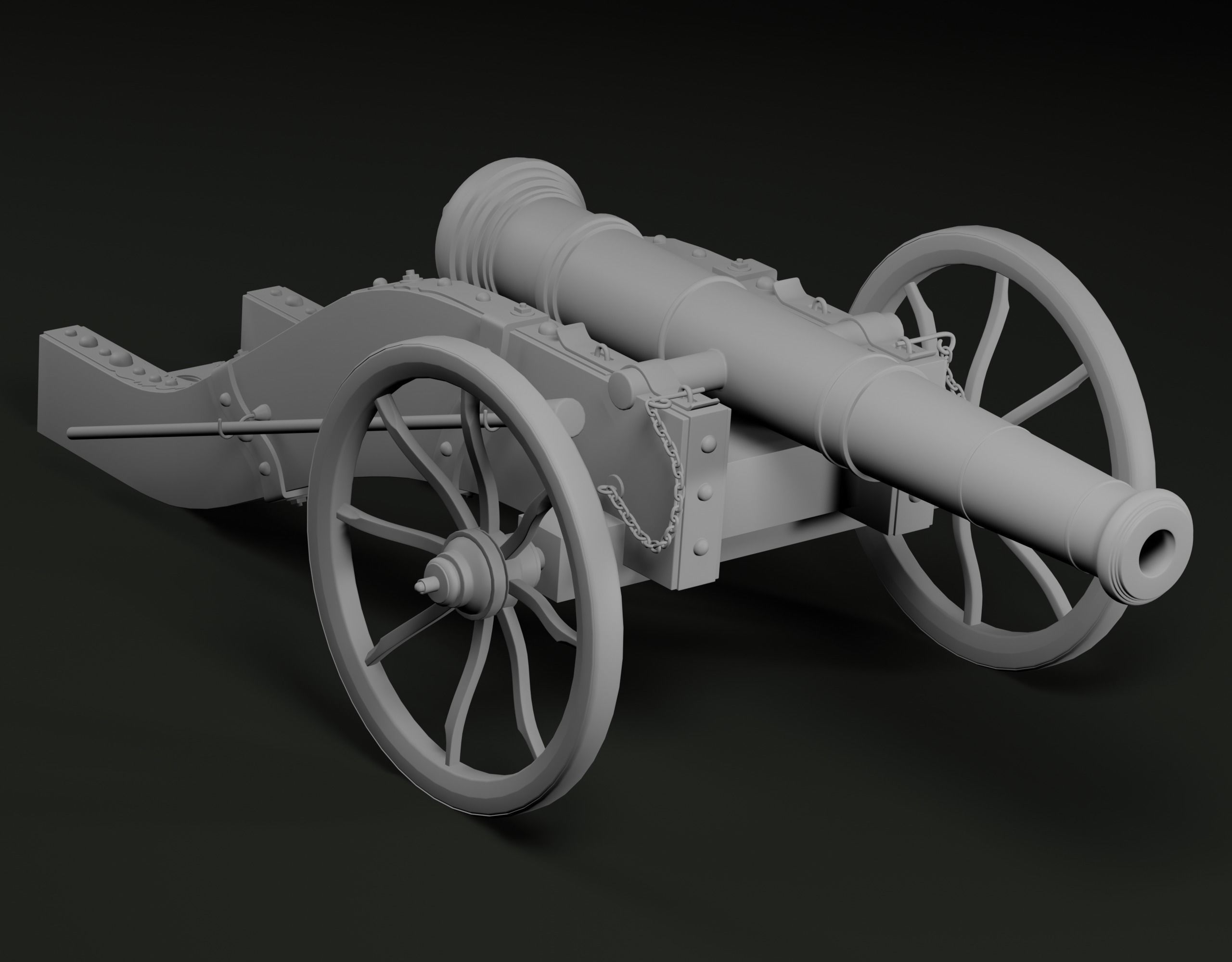 Old French artillery cannon 18 senchury 3D model | CGTrader