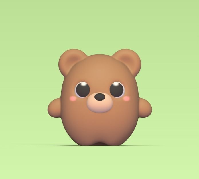 Little Round Bear 3D model 3D printable | CGTrader