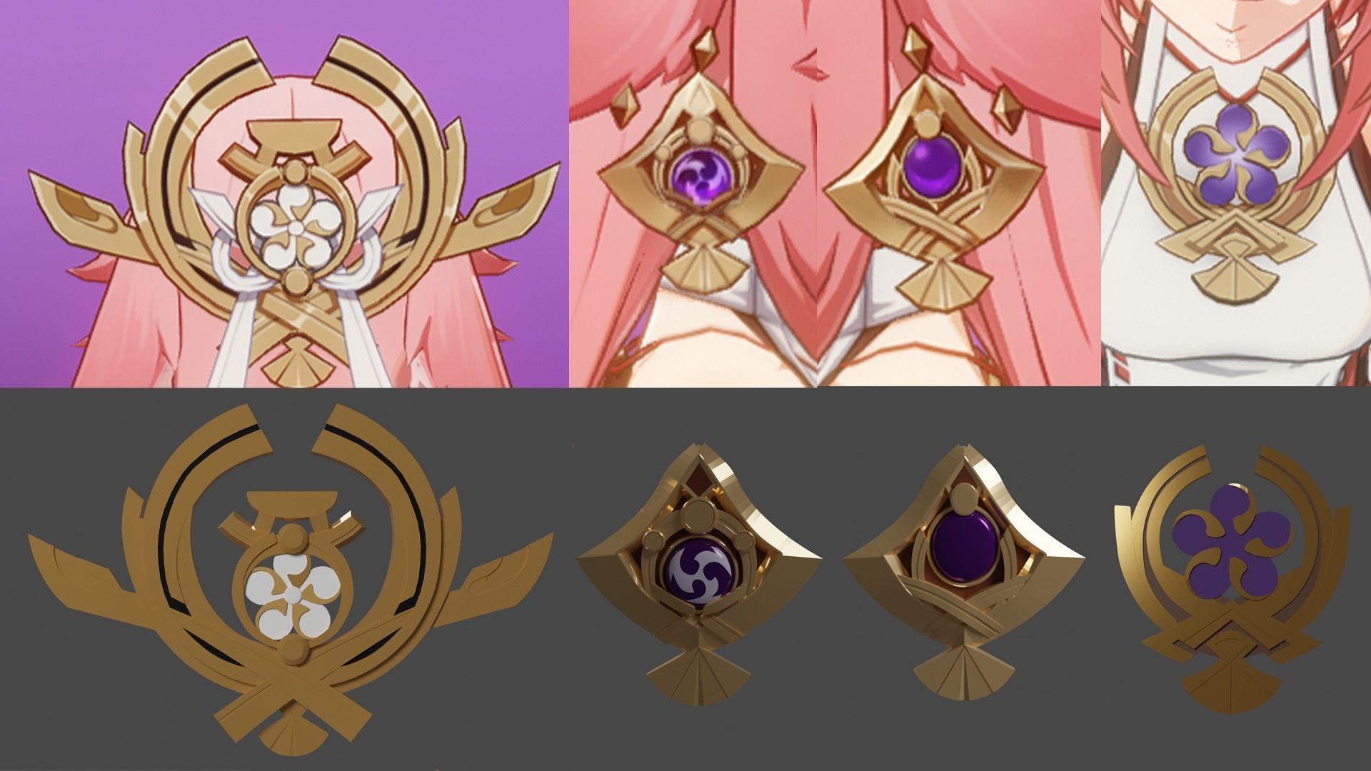 Genshin Impact - Yae Miko - Accessory Set 3D model 3D printable | CGTrader