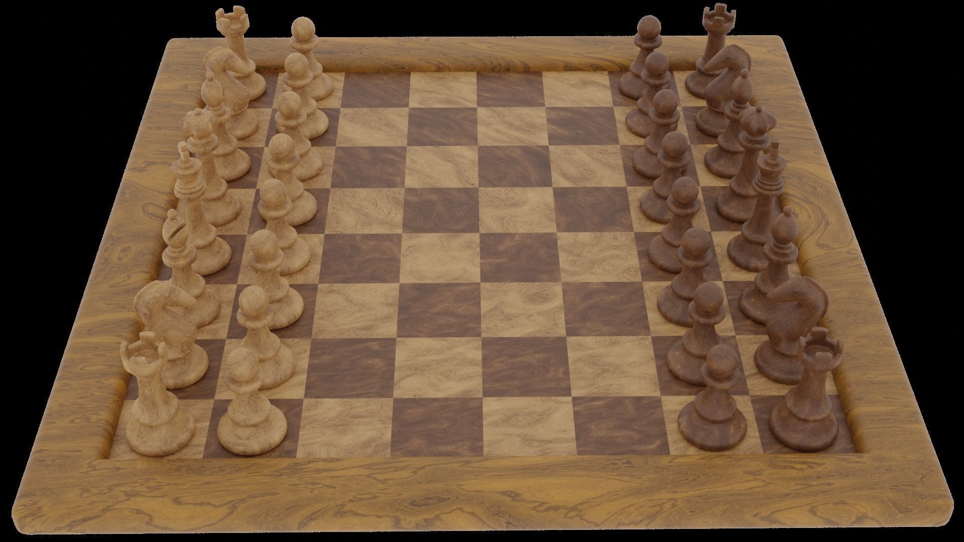3D model Chess Board And Pieces VR / AR / low-poly | CGTrader