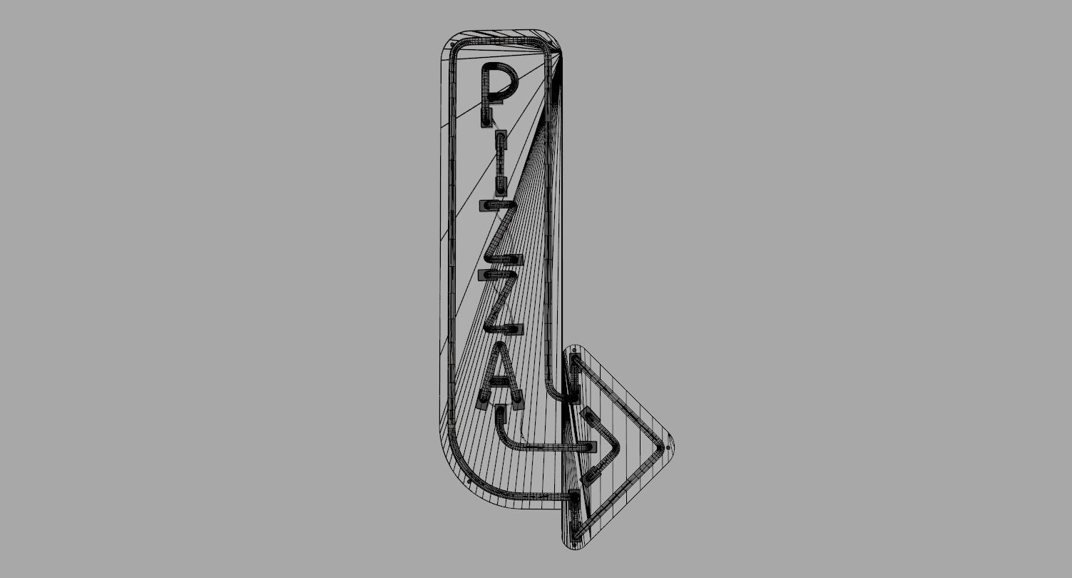Pizza Arrow - Neon Sign 3D model | CGTrader