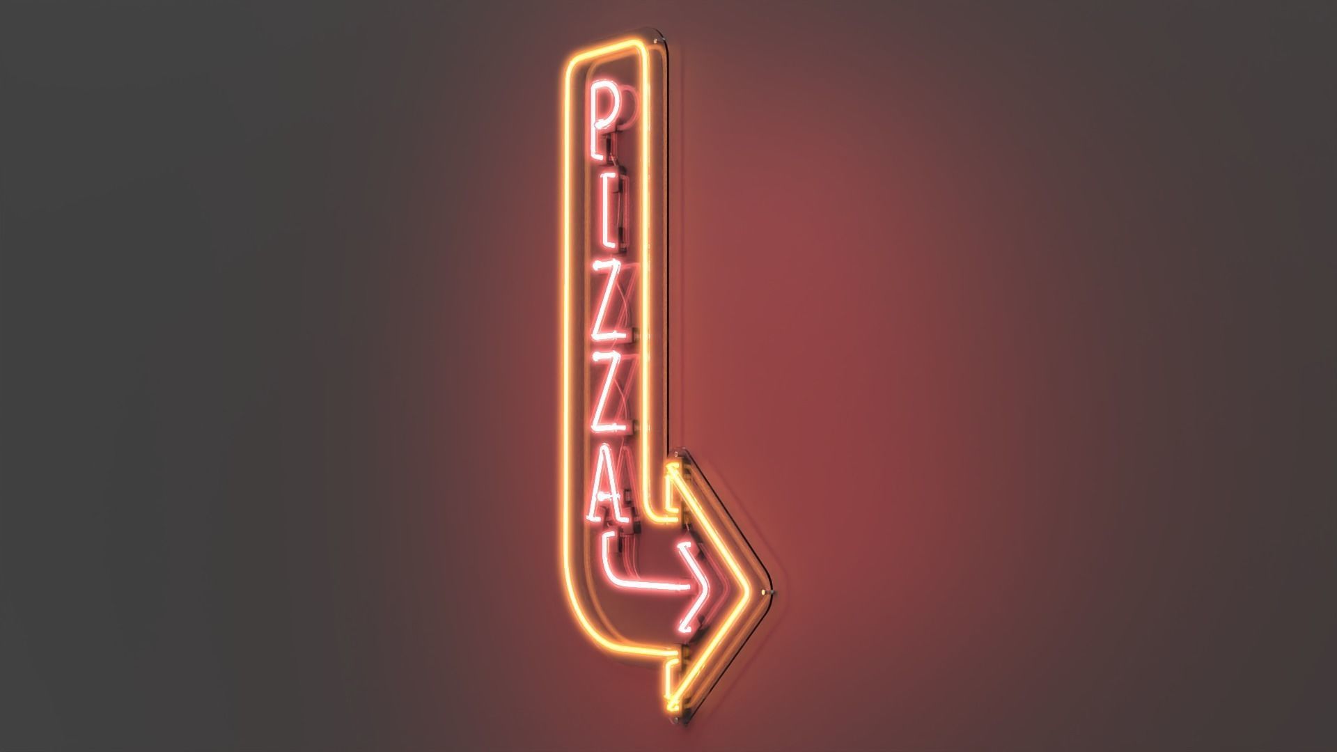 Pizza Arrow - Neon Sign 3D model | CGTrader
