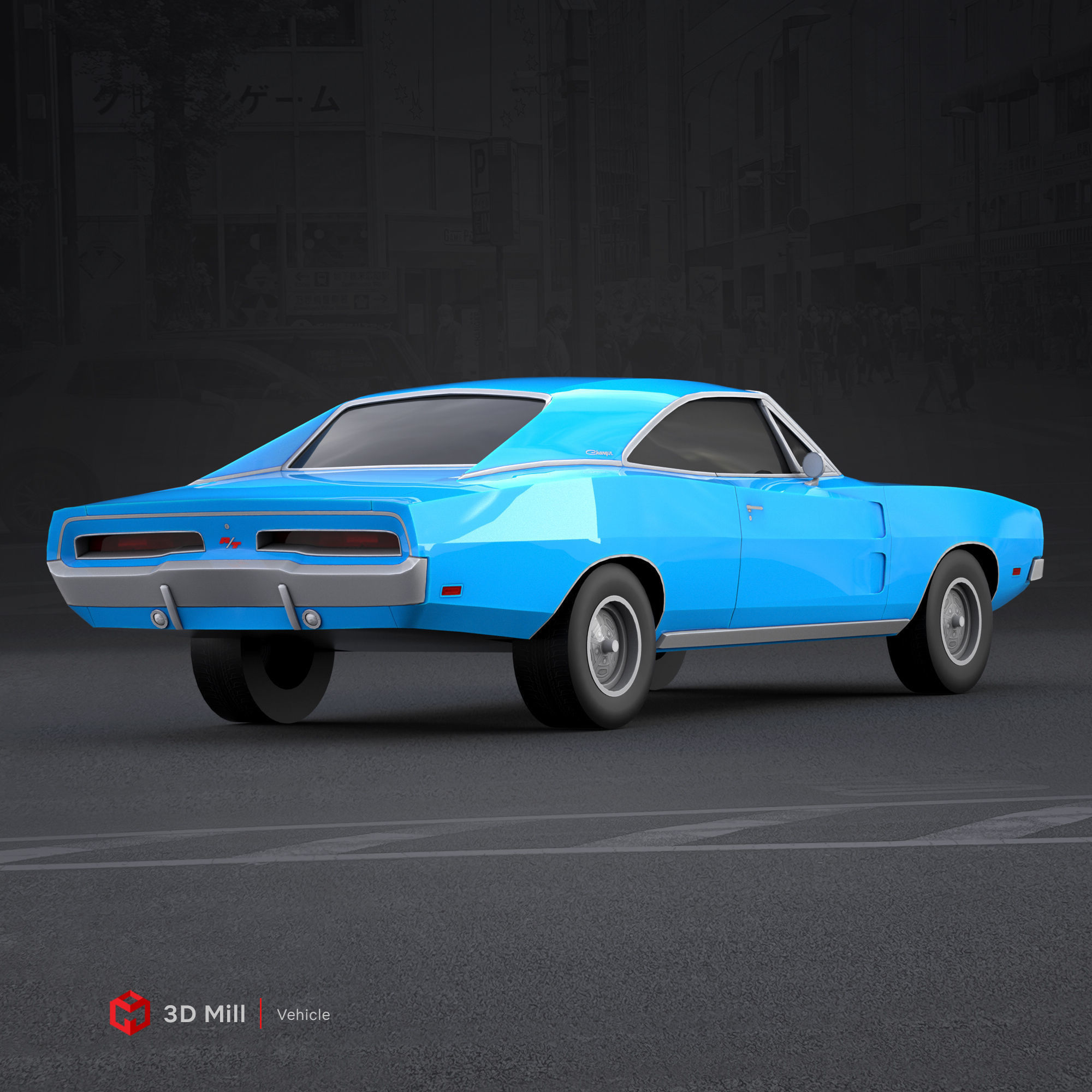 3D model Dodge Charger RT 1969 VR / AR / low-poly | CGTrader