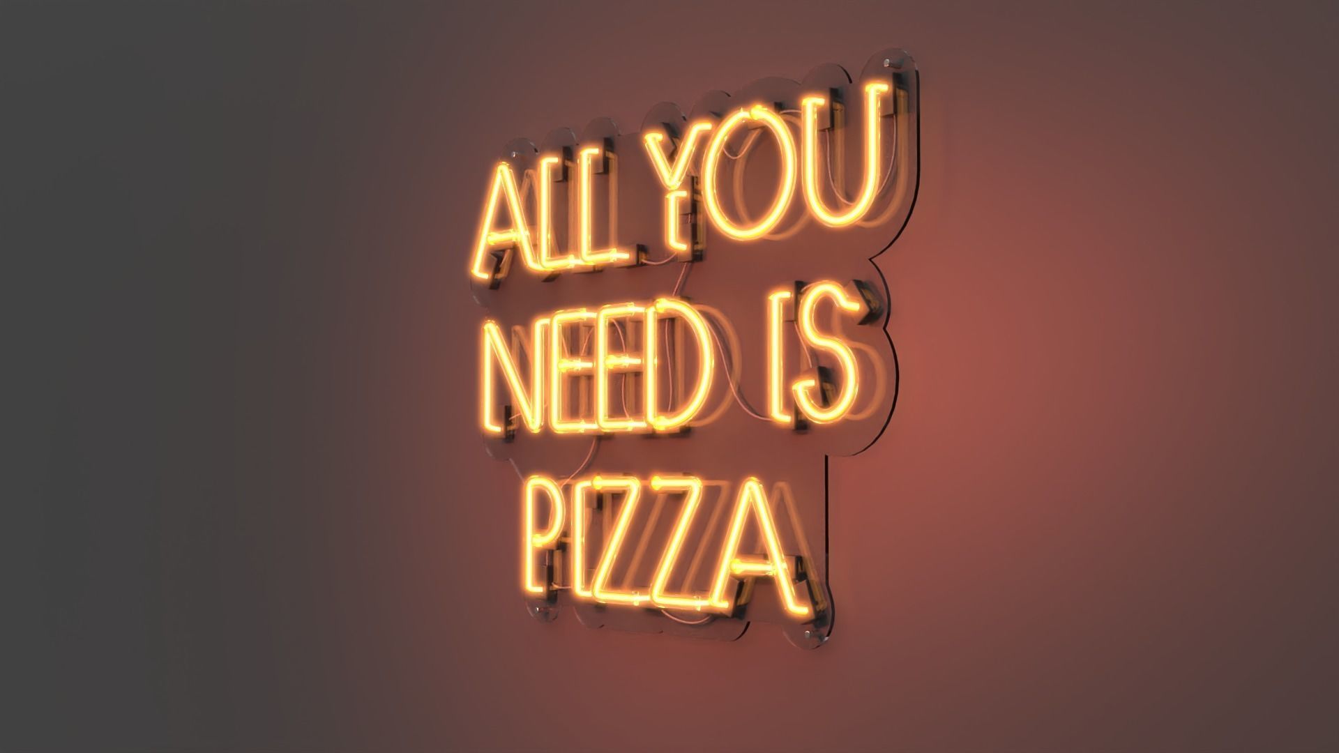 All You Need is Pizza - Neon Sign 3D model | CGTrader