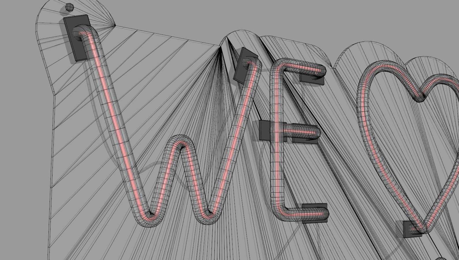 We Love Pizza - Neon Sign 3D model | CGTrader