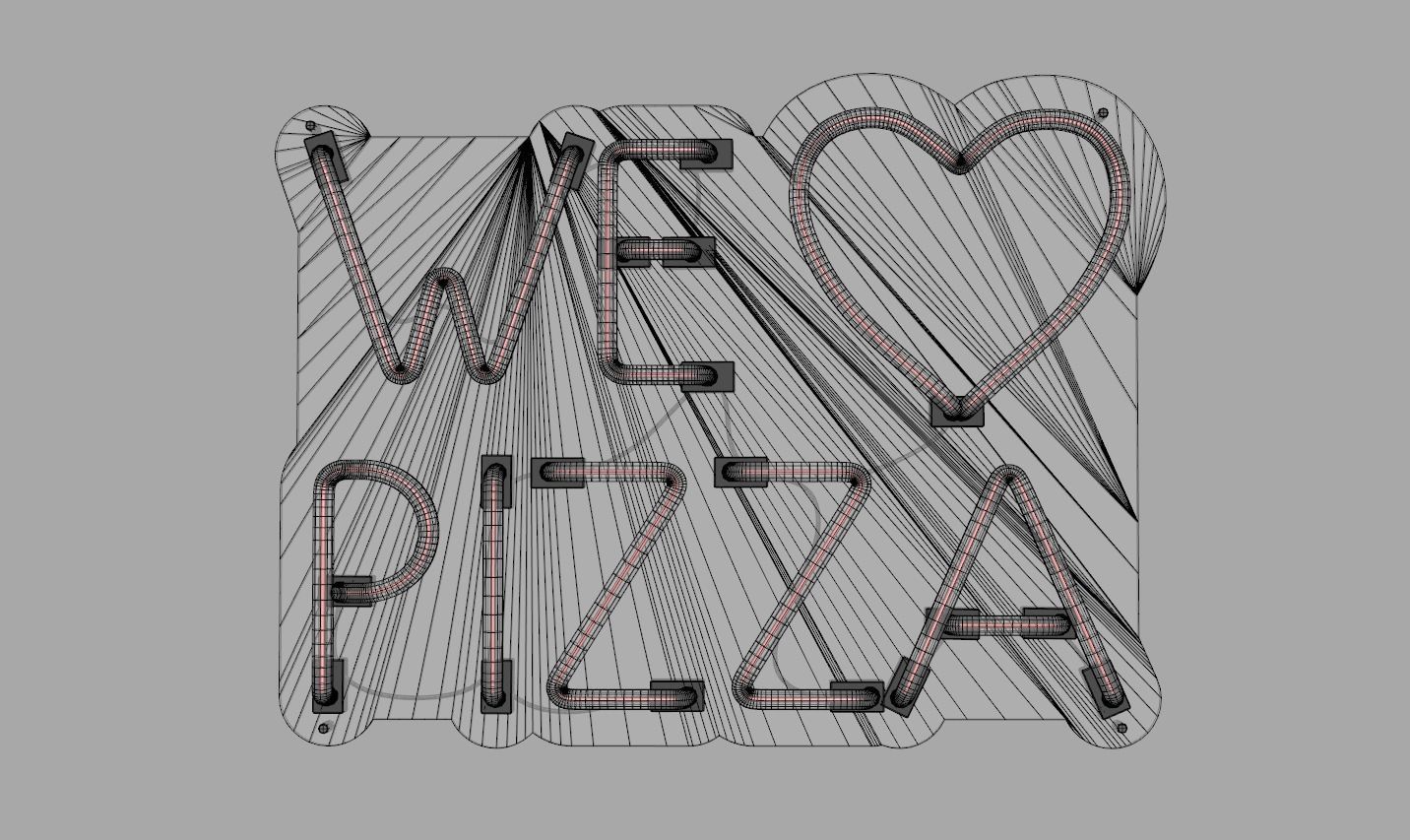 We Love Pizza - Neon Sign 3D model | CGTrader