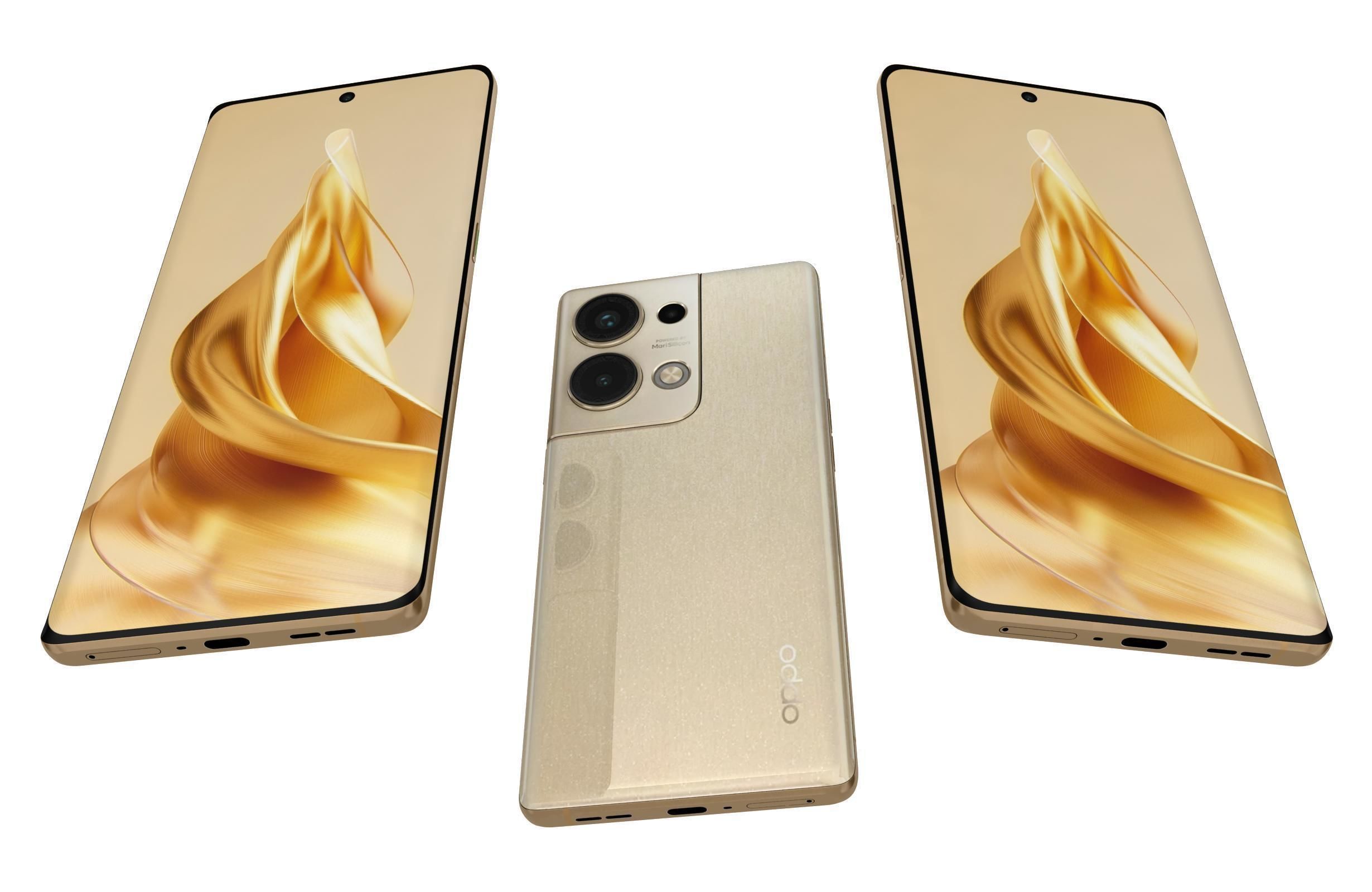 OPPO Reno9 Pro Plus Gold 3D model | CGTrader