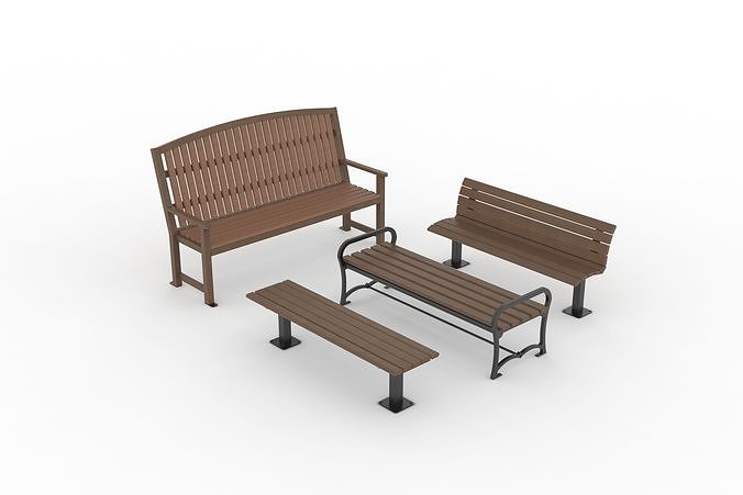 3D model BENCHES wooden bench VR / AR / low-poly | CGTrader