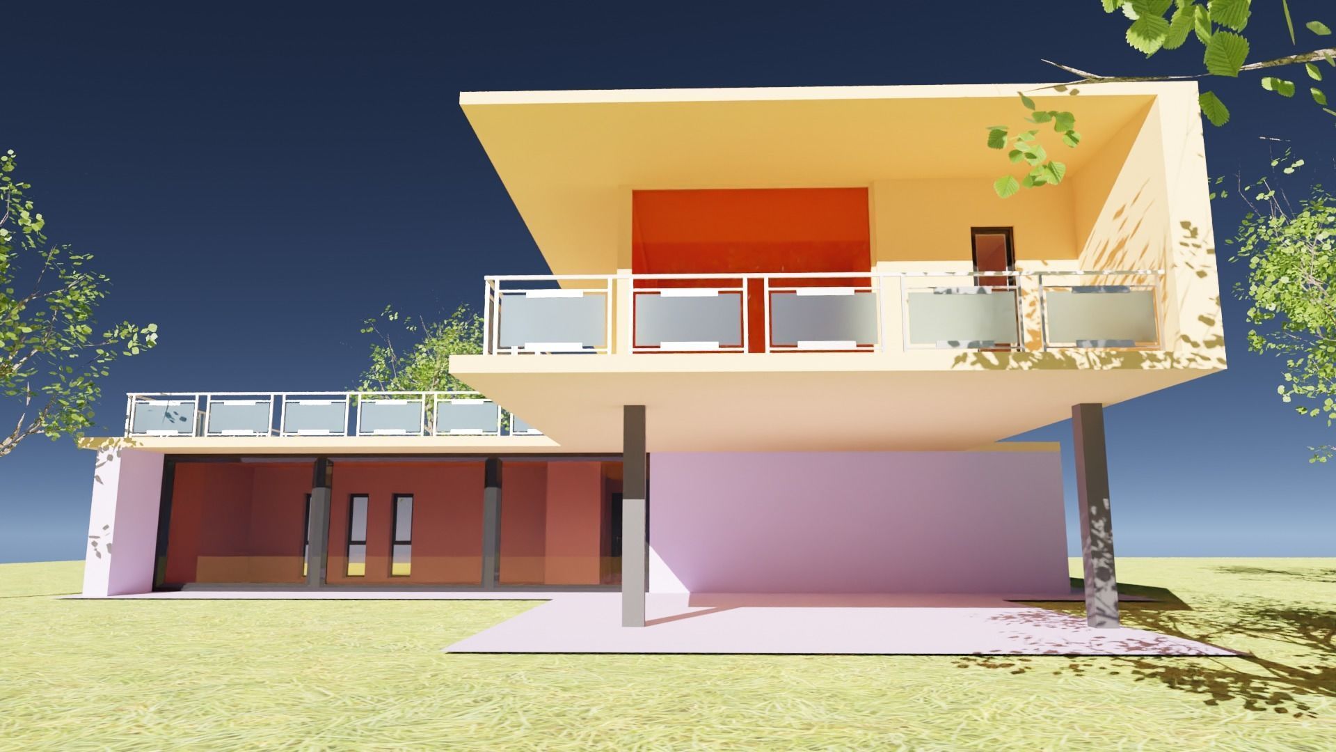 3D Model - Criss Cross House -Exterior only 3D model | CGTrader