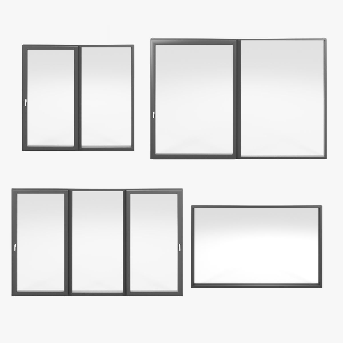 Balcony Door and Windows 01 3D model | CGTrader