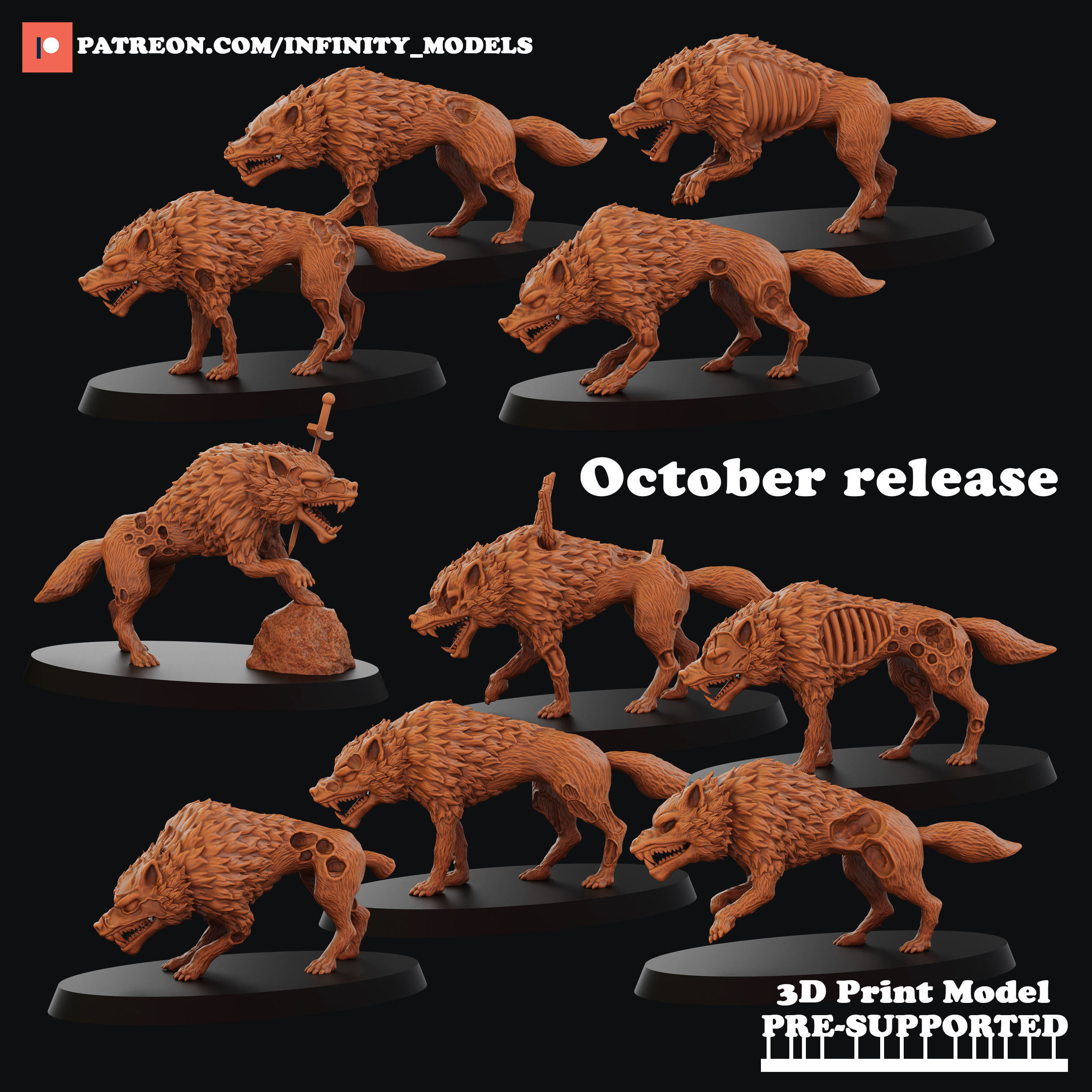 Dire Wolves 3D model 3D printable | CGTrader