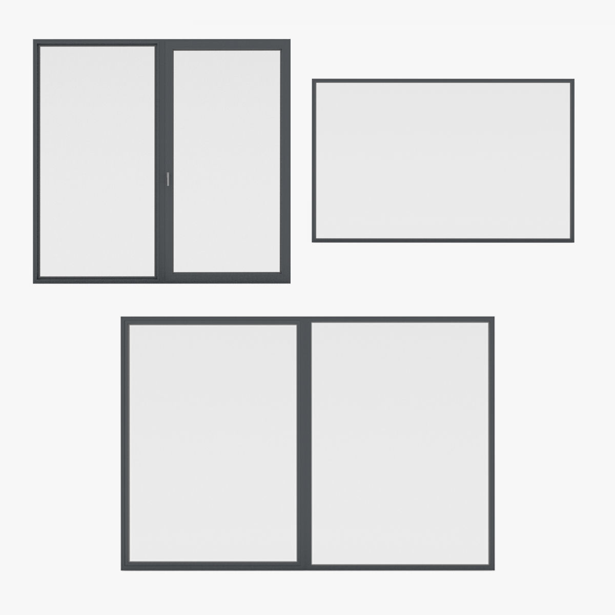 Balcony Door and Windows 03 3D model | CGTrader