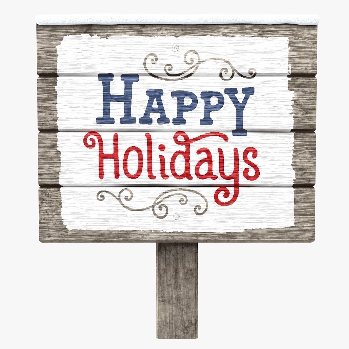 Happy Holidays sign free VR / AR / low-poly 3D model | CGTrader