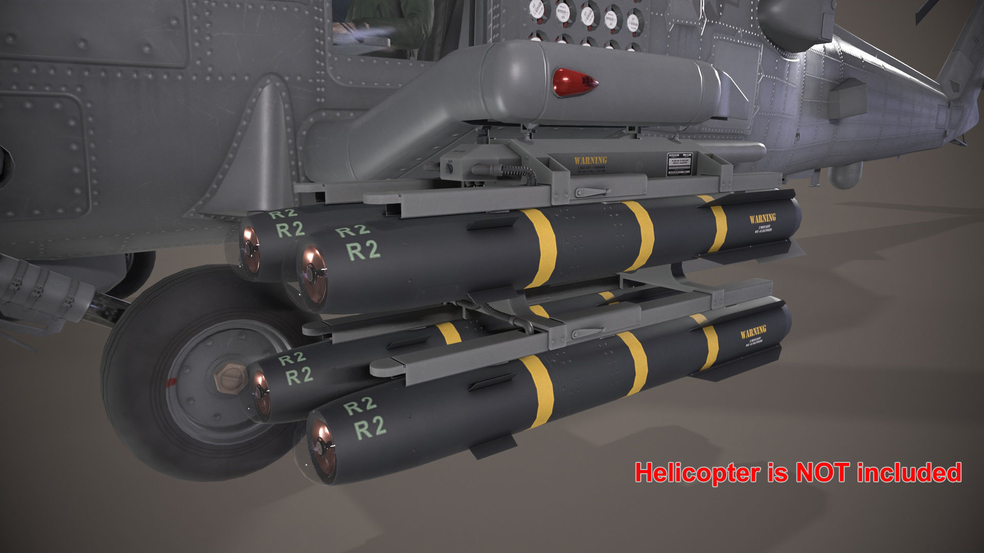 3D model AGM-114 Hellfire Missile Launcher X4 VR / AR / low-poly | CGTrader