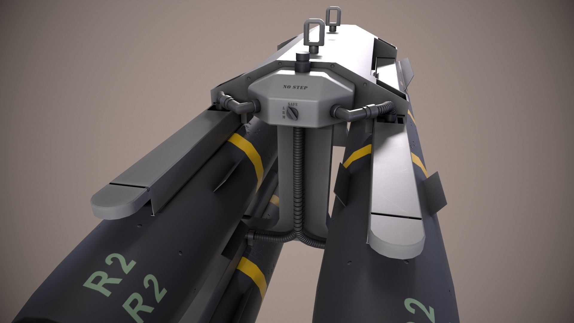 3D model AGM-114 Hellfire Missile Launcher X4 VR / AR / low-poly | CGTrader