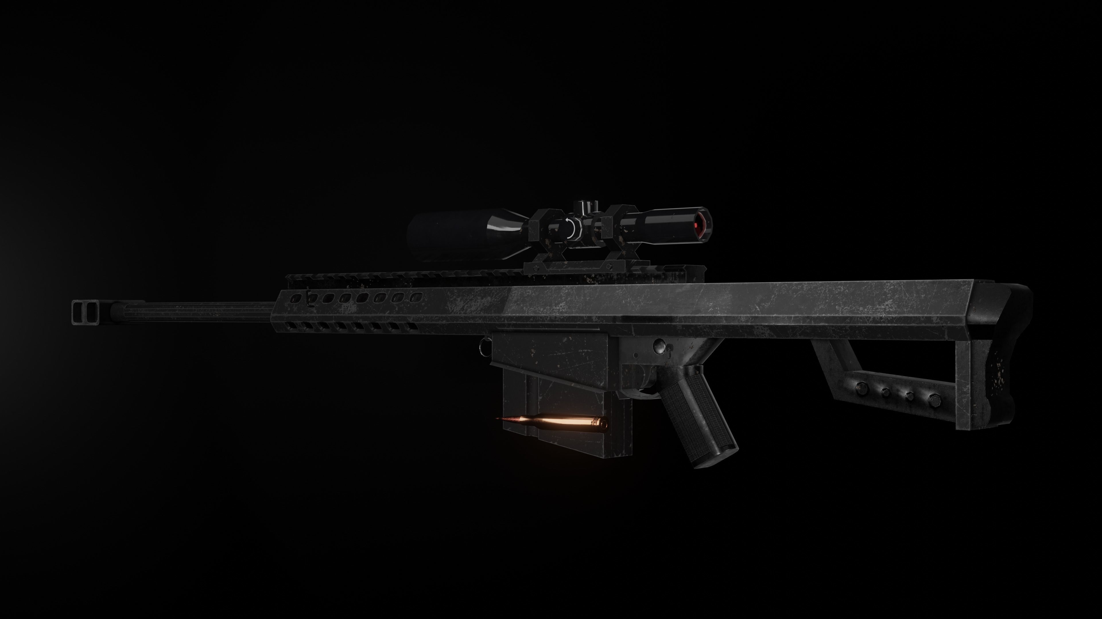 3D model Barret rifle VR / AR / low-poly | CGTrader