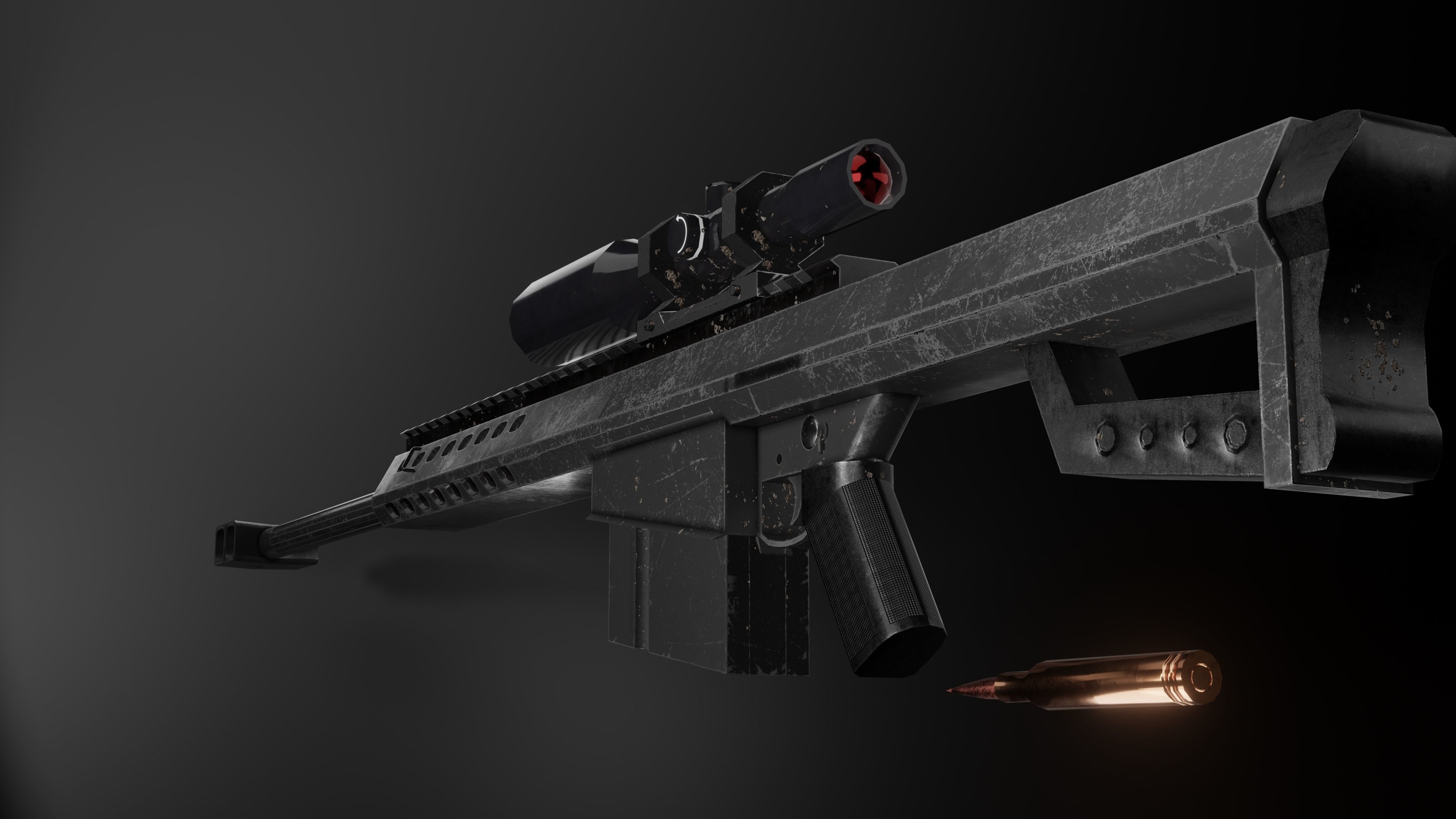 3D model Barret rifle VR / AR / low-poly | CGTrader