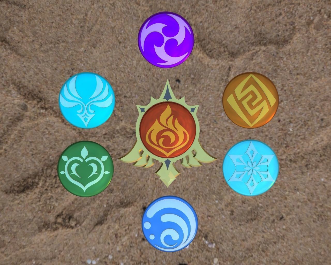 Genshin Impact Mondstadt Vision Collection 3D model 3D printable | CGTrader