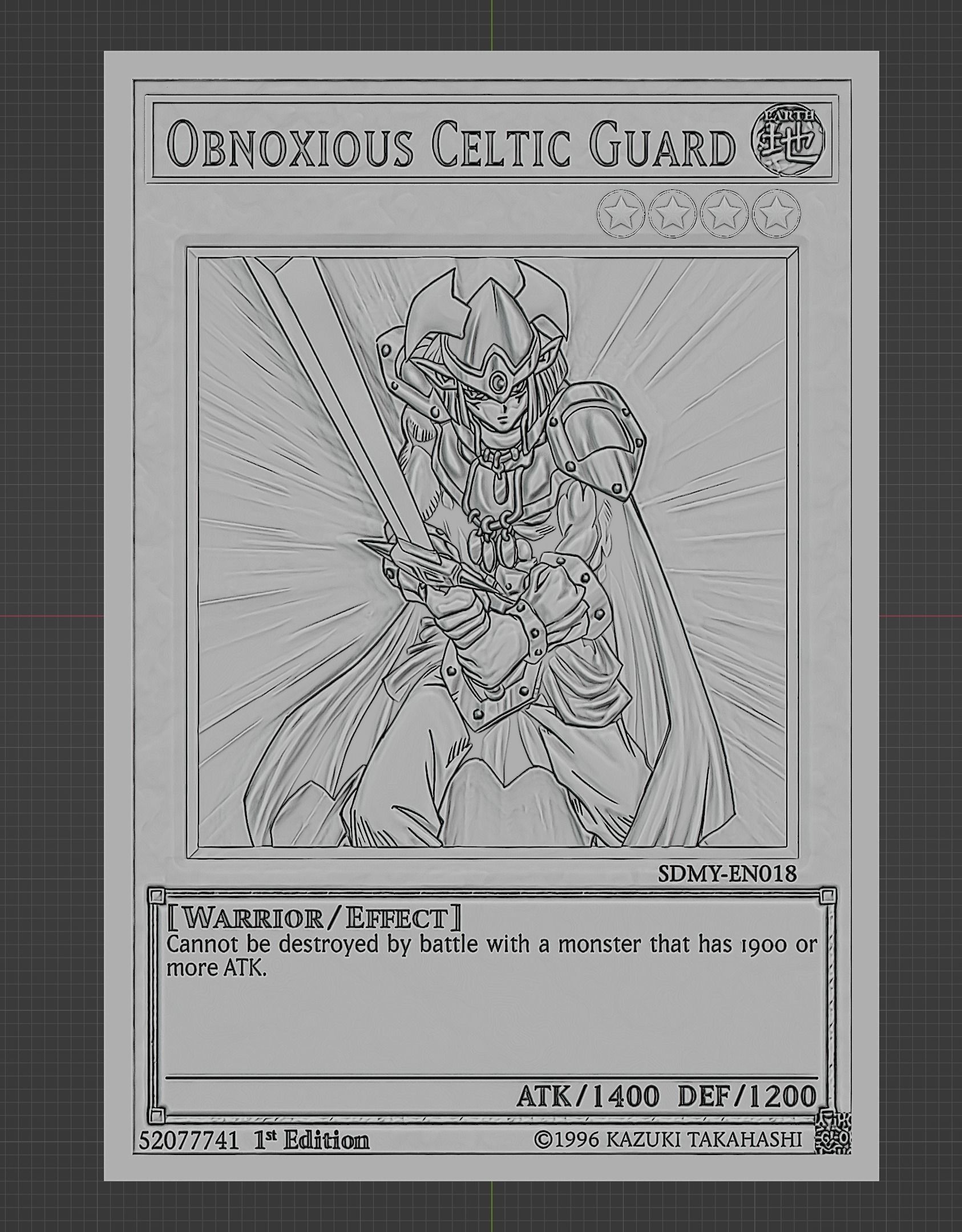 obnoxious celtic guard - yugioh 3D model 3D printable | CGTrader
