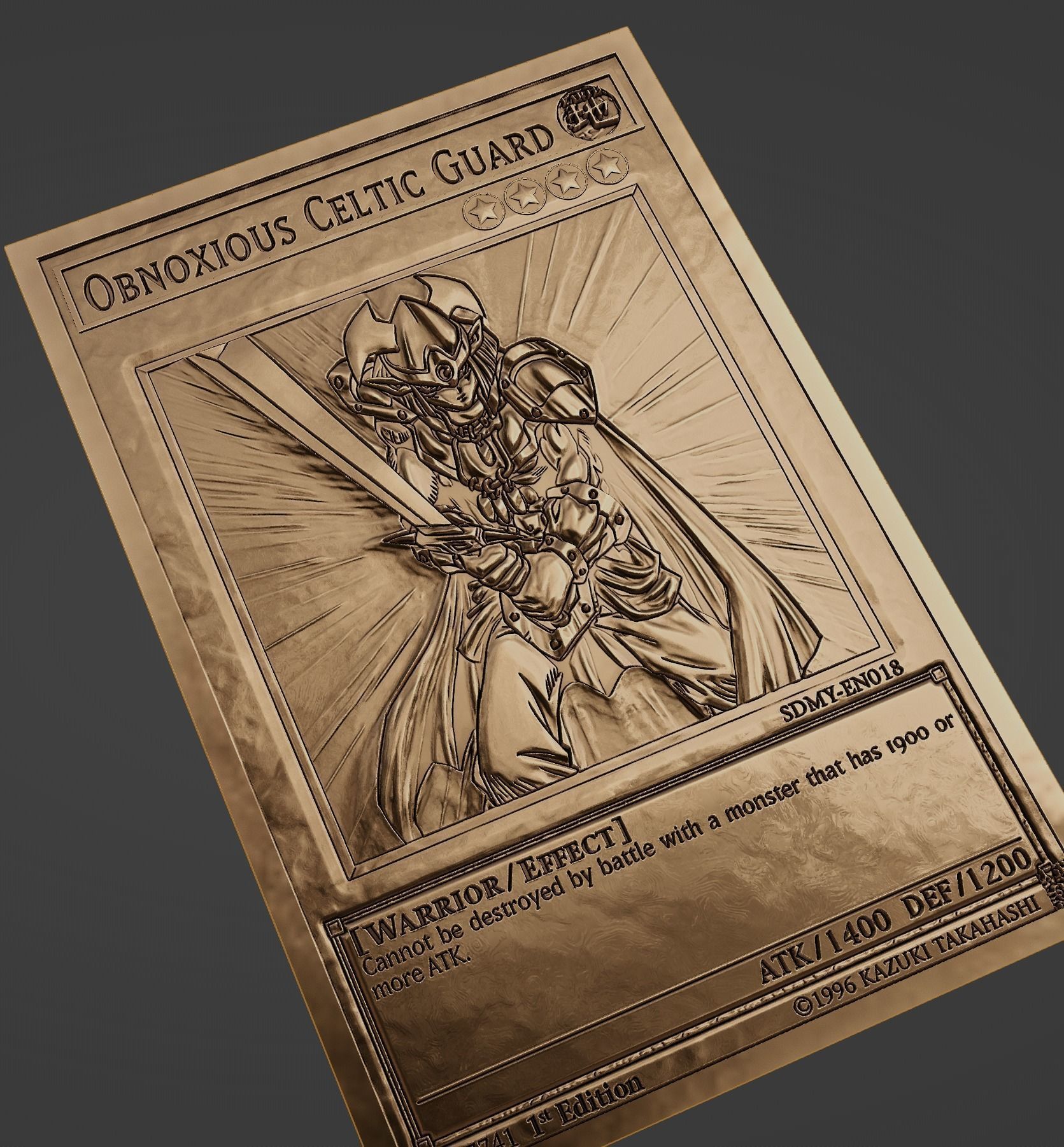 obnoxious celtic guard - yugioh 3D model 3D printable | CGTrader