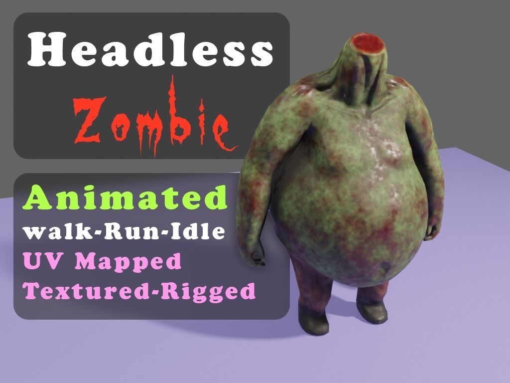 3D model headless Zombie VR / AR / low-poly | CGTrader