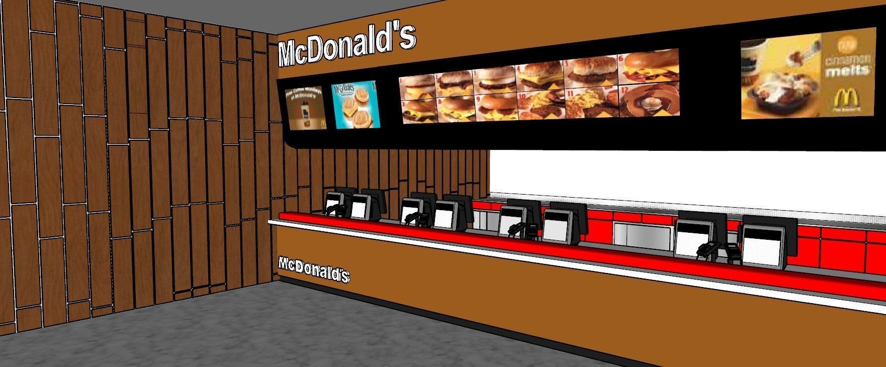 Mc Donalds Counter 3D model | CGTrader