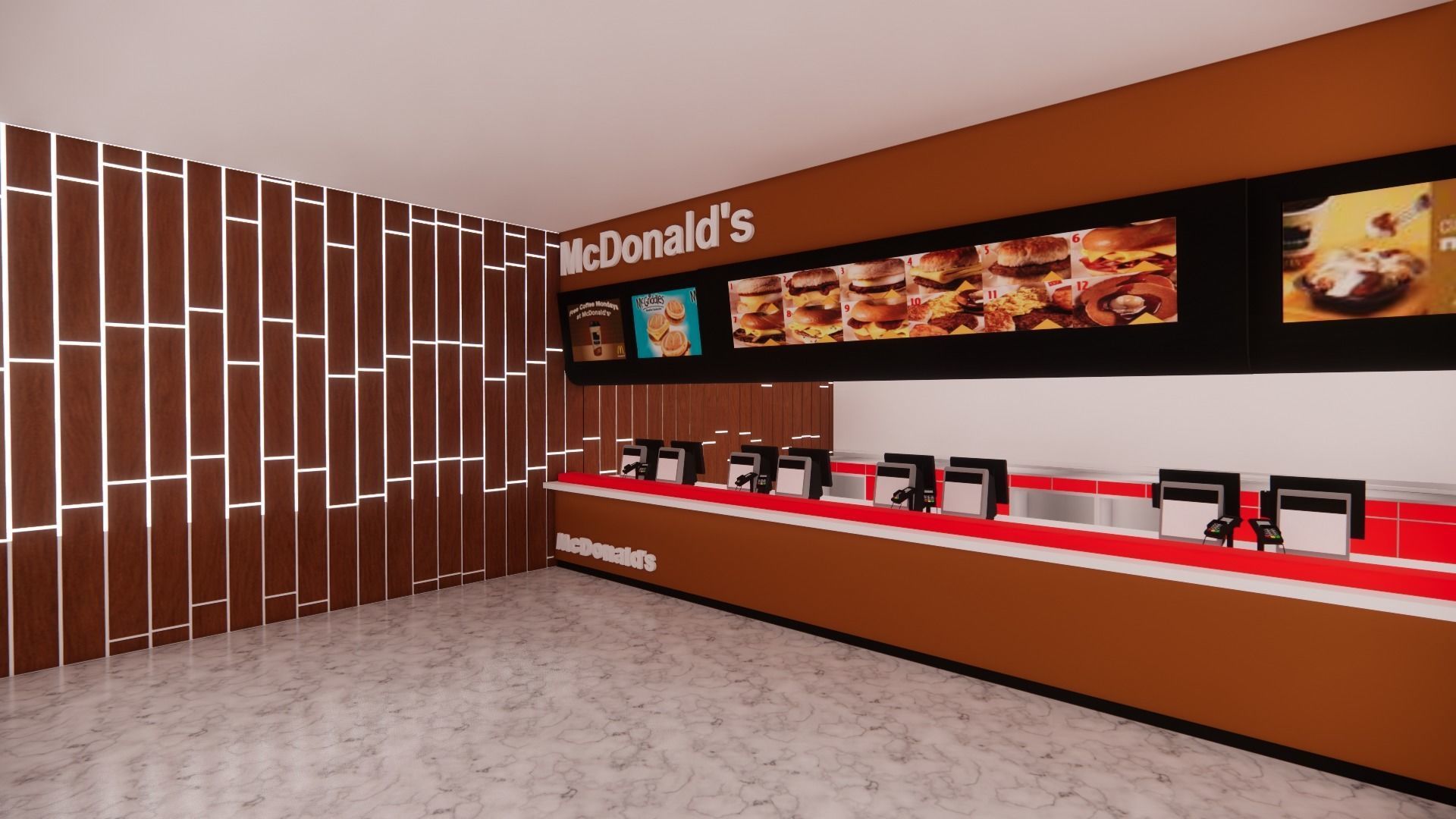 Mc Donalds Counter 3D model | CGTrader