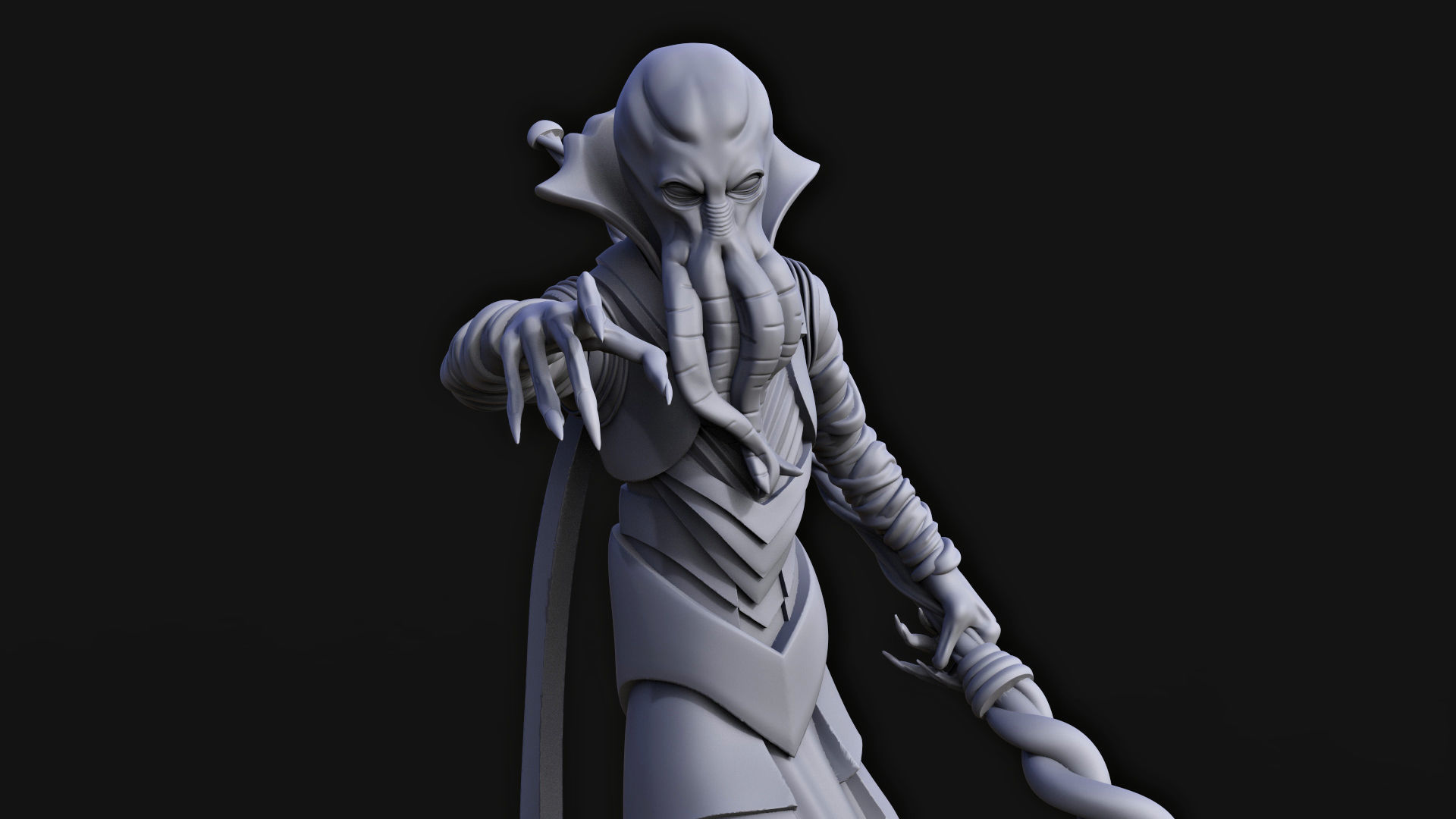 Mind Flayer Dungeons and Dragons Miniature 3D model 3D printable | CGTrader