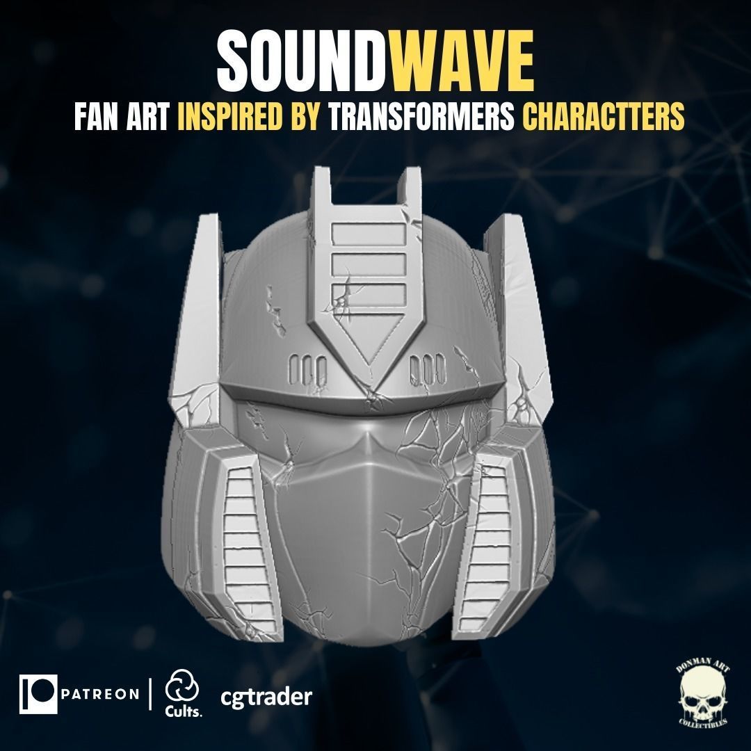 Soundwave Fan Art Head for action figures 3D model 3D printable | CGTrader
