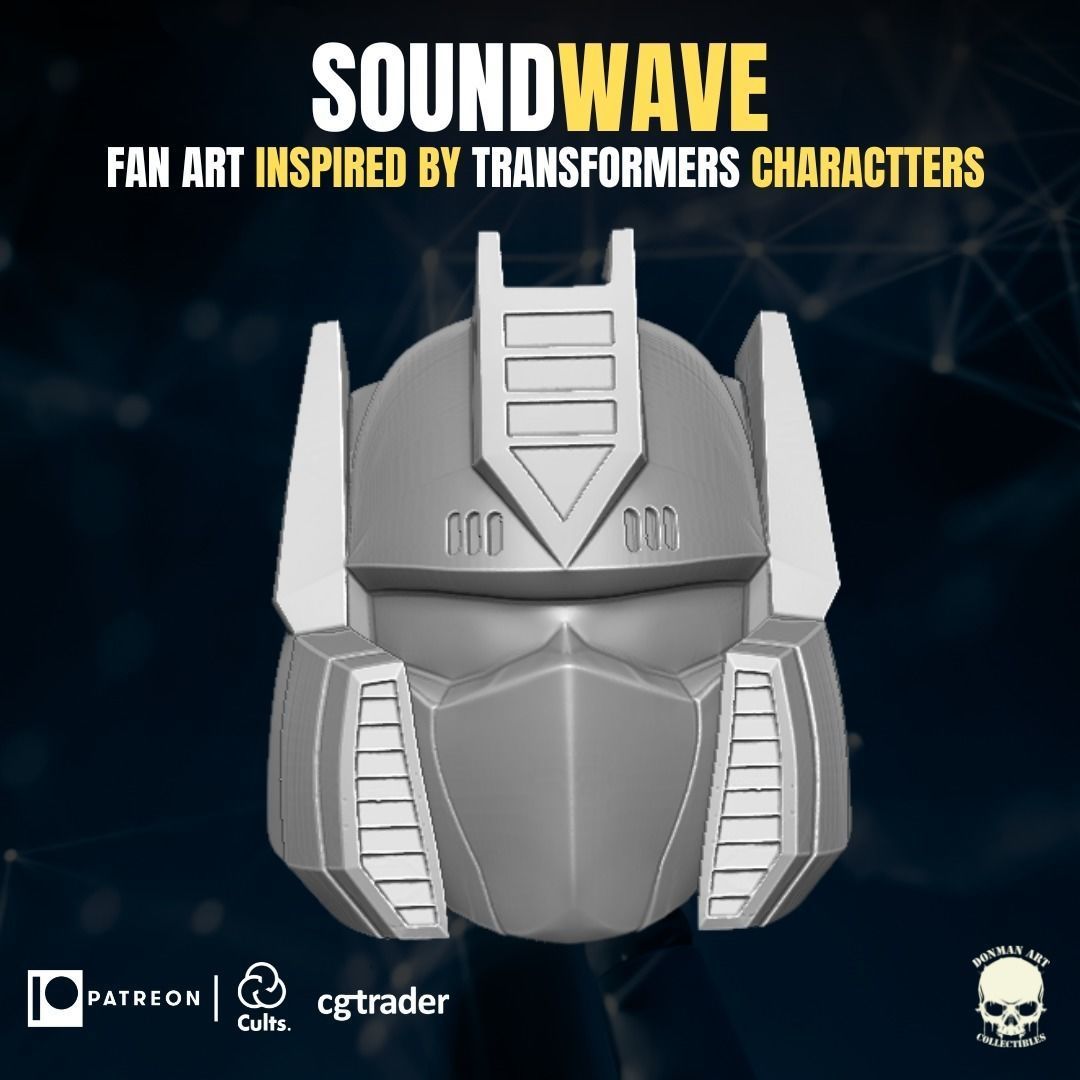 Soundwave Fan Art Head for action figures 3D model 3D printable | CGTrader